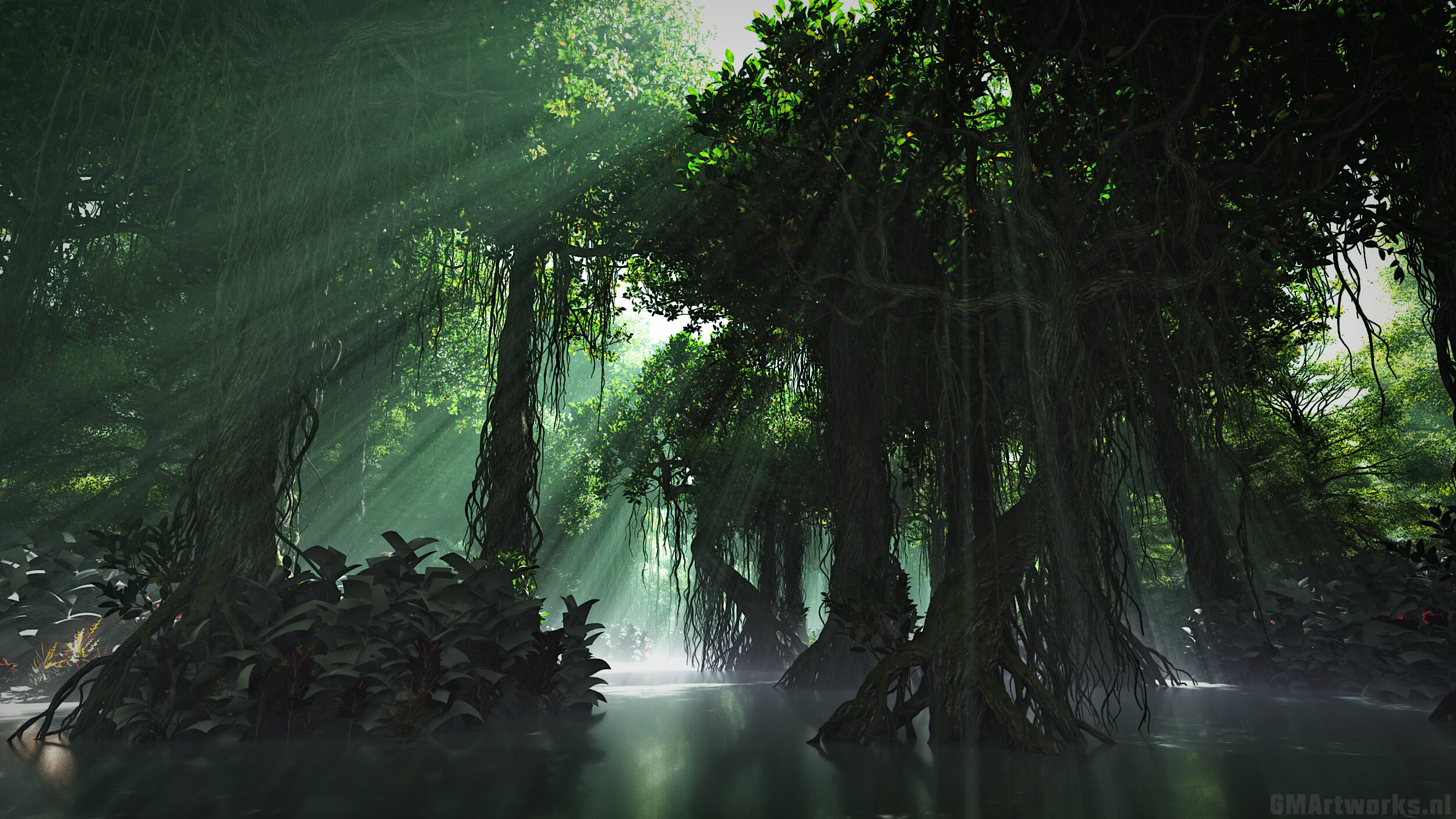 Deep in the mangrove jungle 3D Render, Digital Art by GMArtworks