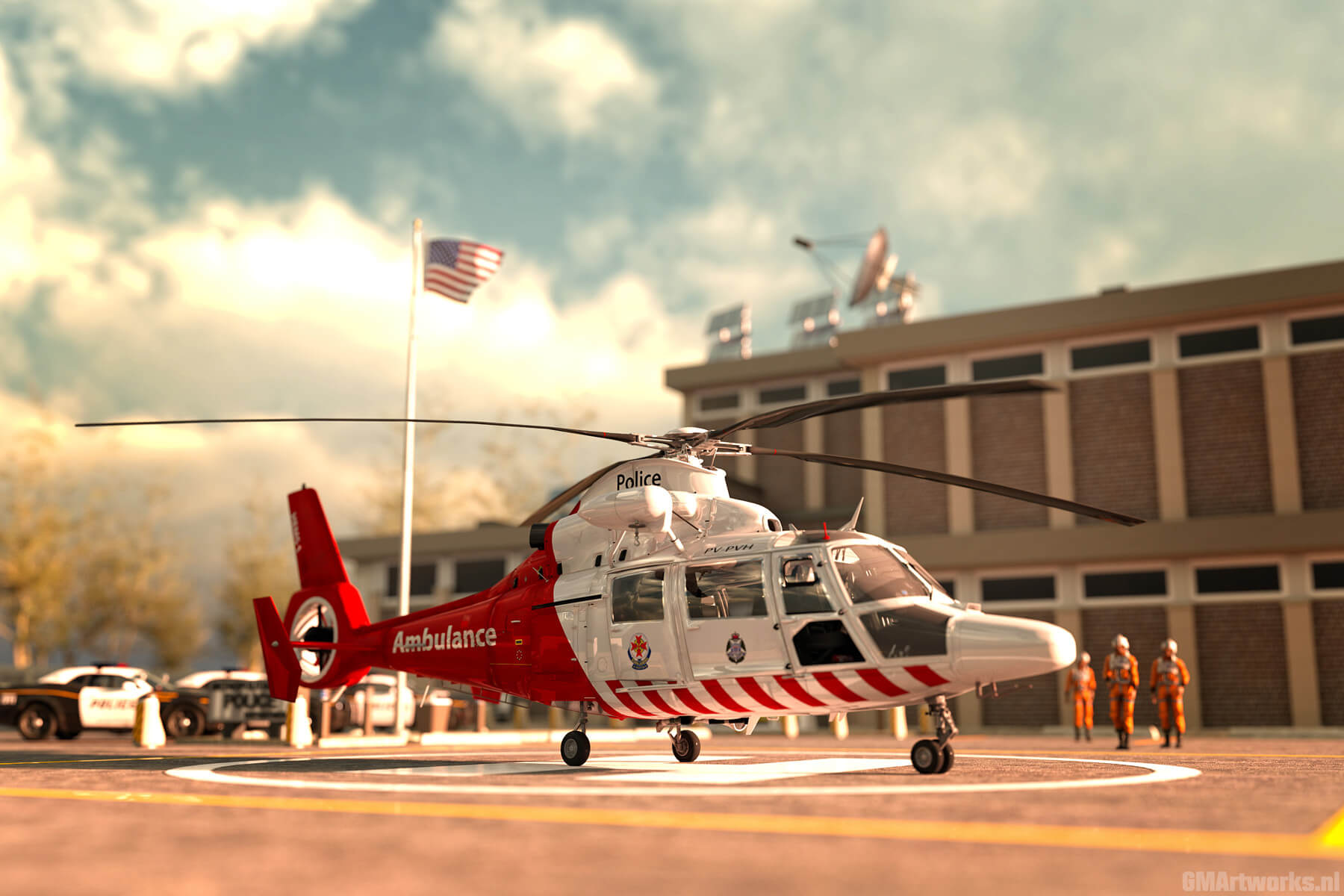 Eurocopter AS 365 Coast Guard 3D Render by GMArtworks