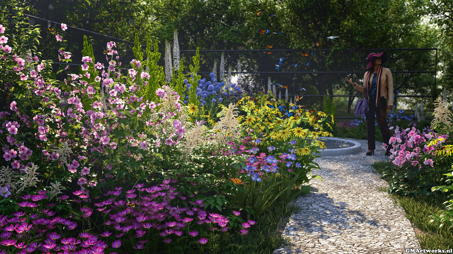 Flower Garden 3D Render | RenderHub Gallery