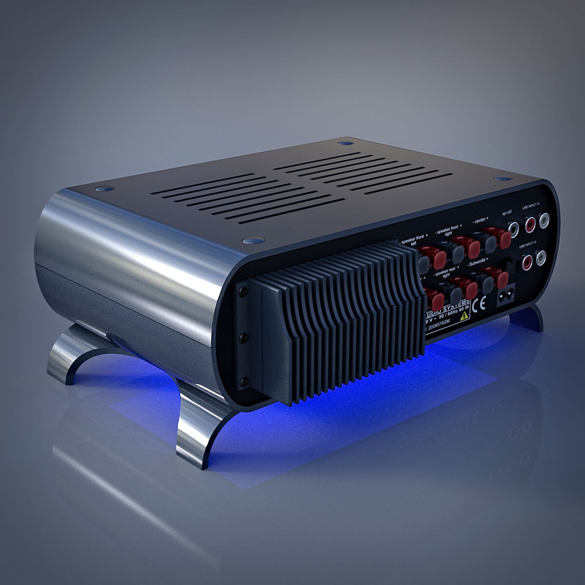 GM Home Mini-Amplifier 3D Render, Digital Art by GMArtworks