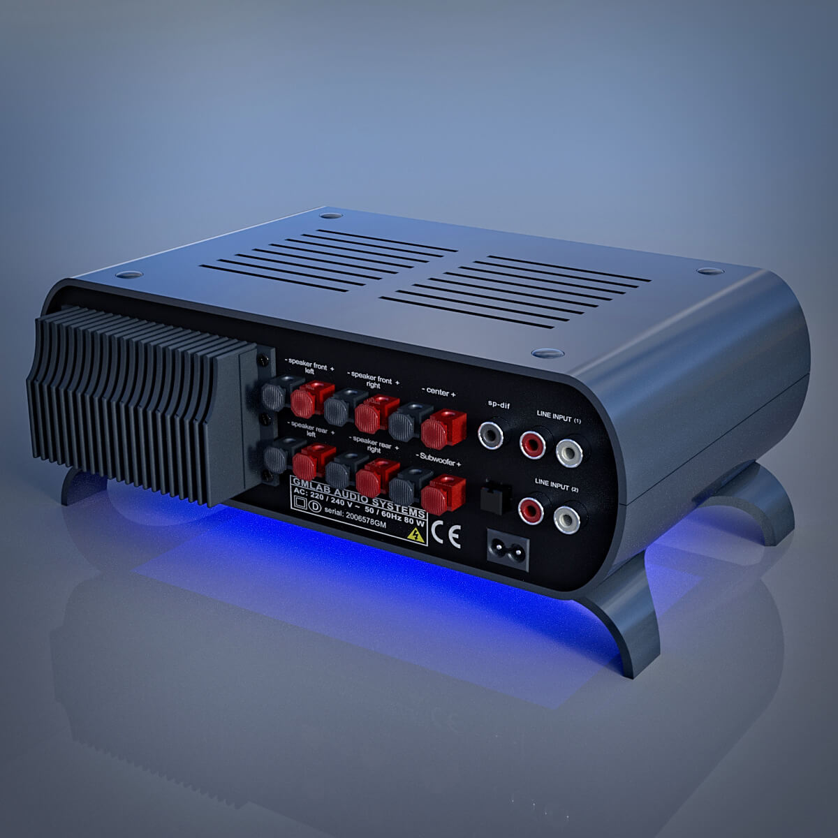 GM Home Mini-Amplifier 3D Render, Digital Art by GMArtworks