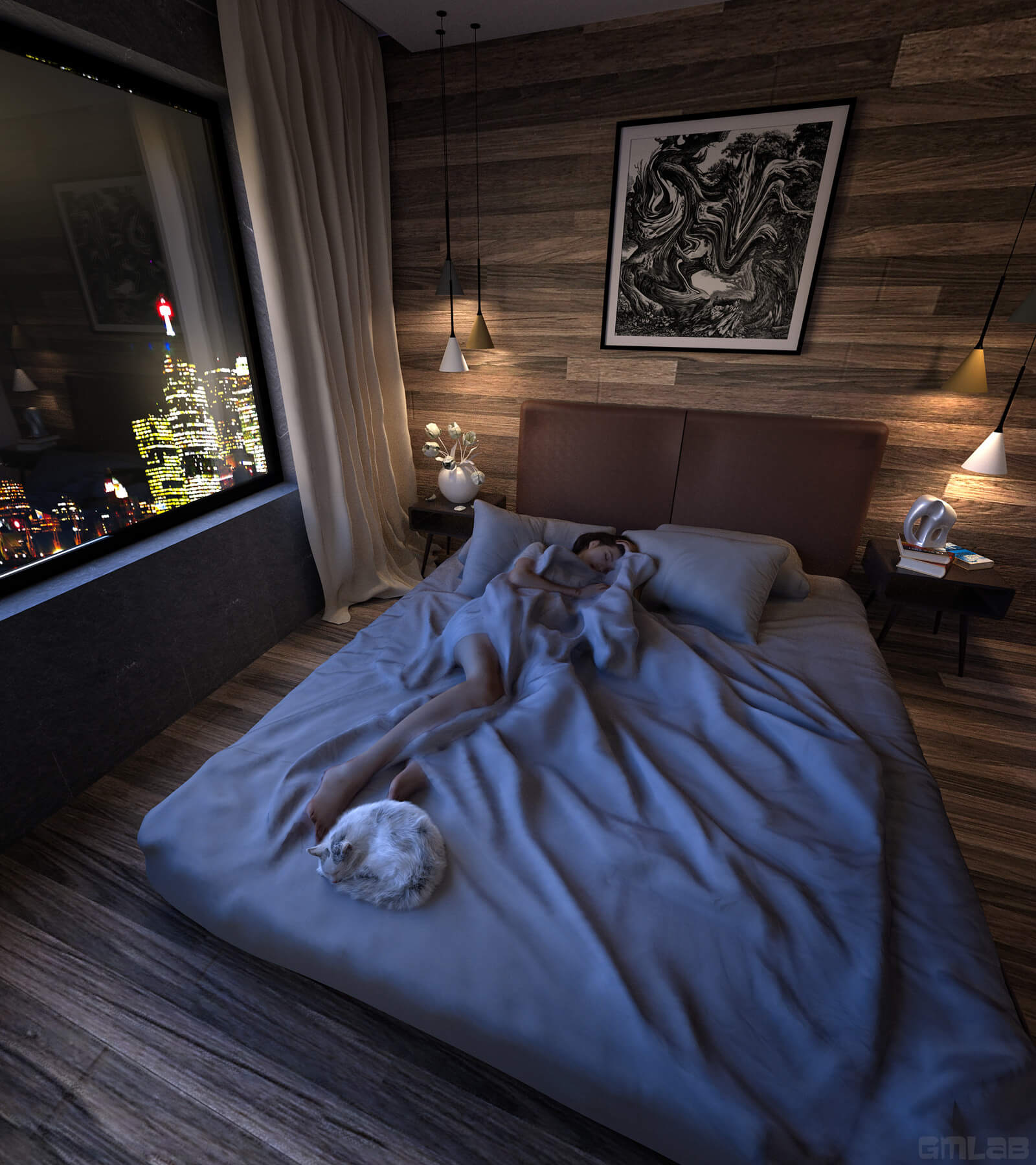 Good Night's Sleep 3D Render, Digital Art by GMArtworks