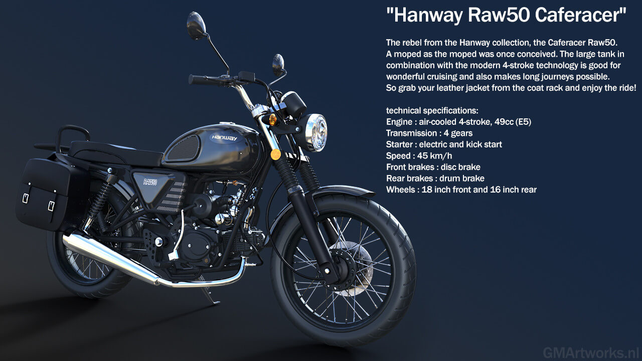 Hanway Raw50 Caferacer (Animated) 3D Render by GMArtworks