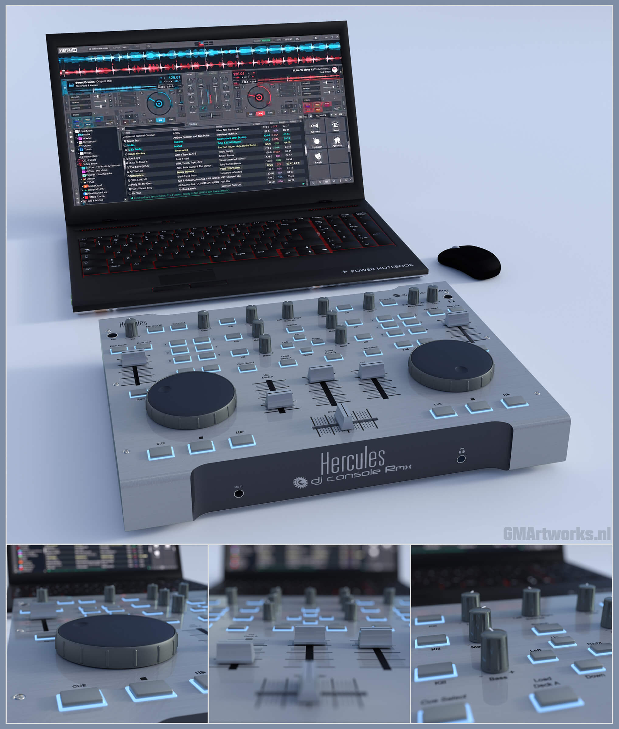 Hercules RMX DJ Controller 3D Render, Digital Art by GMArtworks