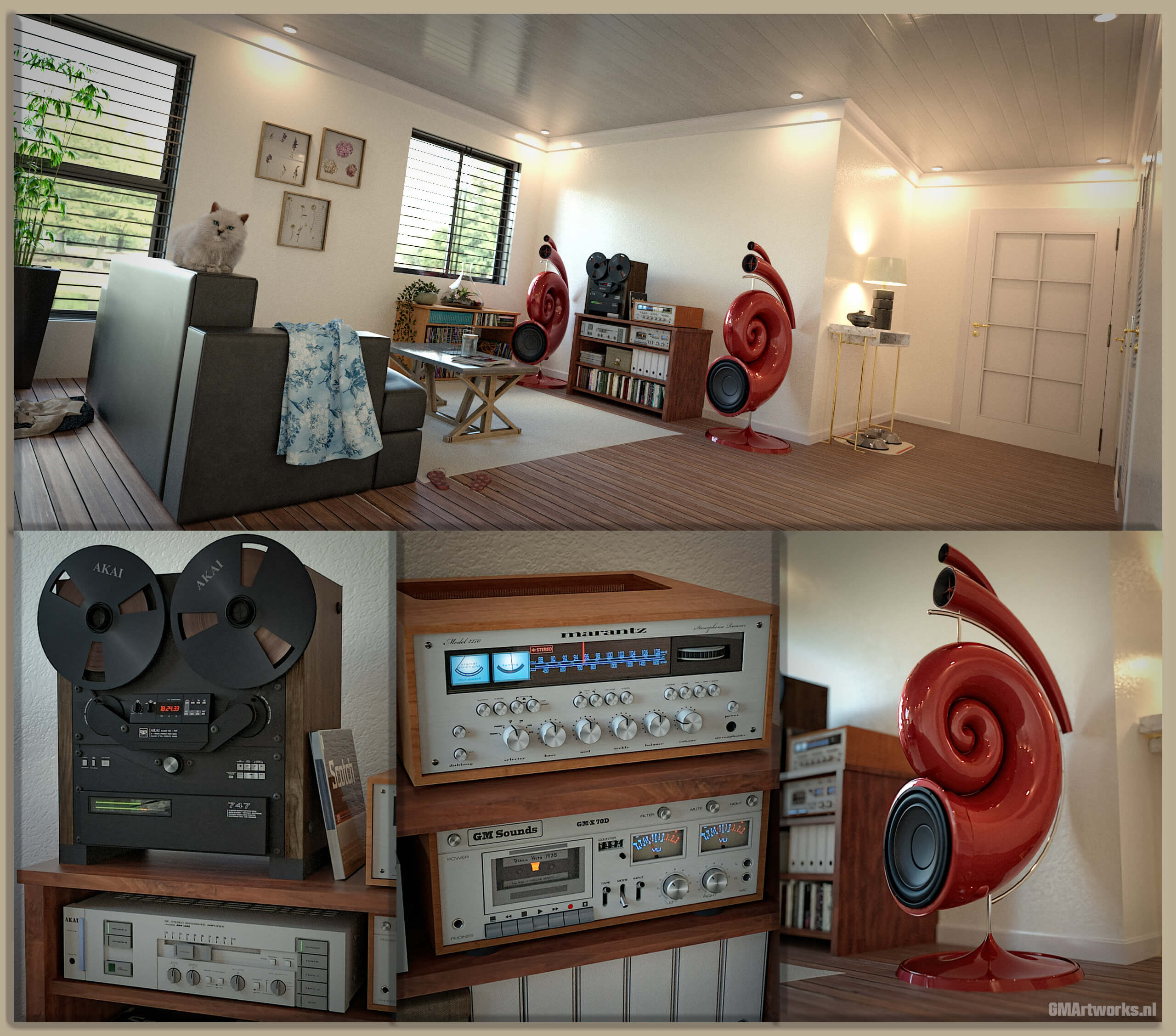 Home Audio 3D Render, Digital Art by GMArtworks
