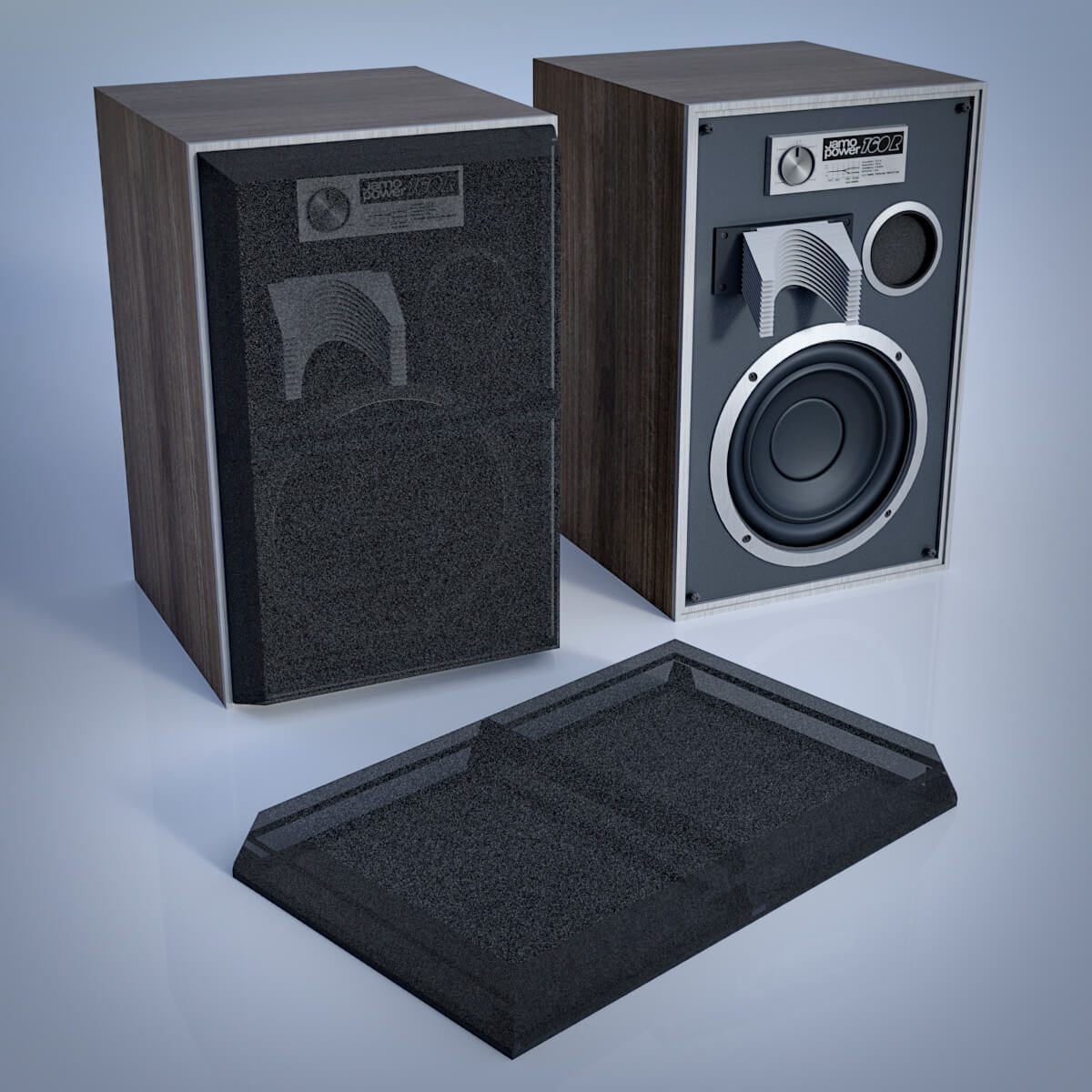 Jamo Power 160R Speakers 3D Render, Digital Art by GMArtworks