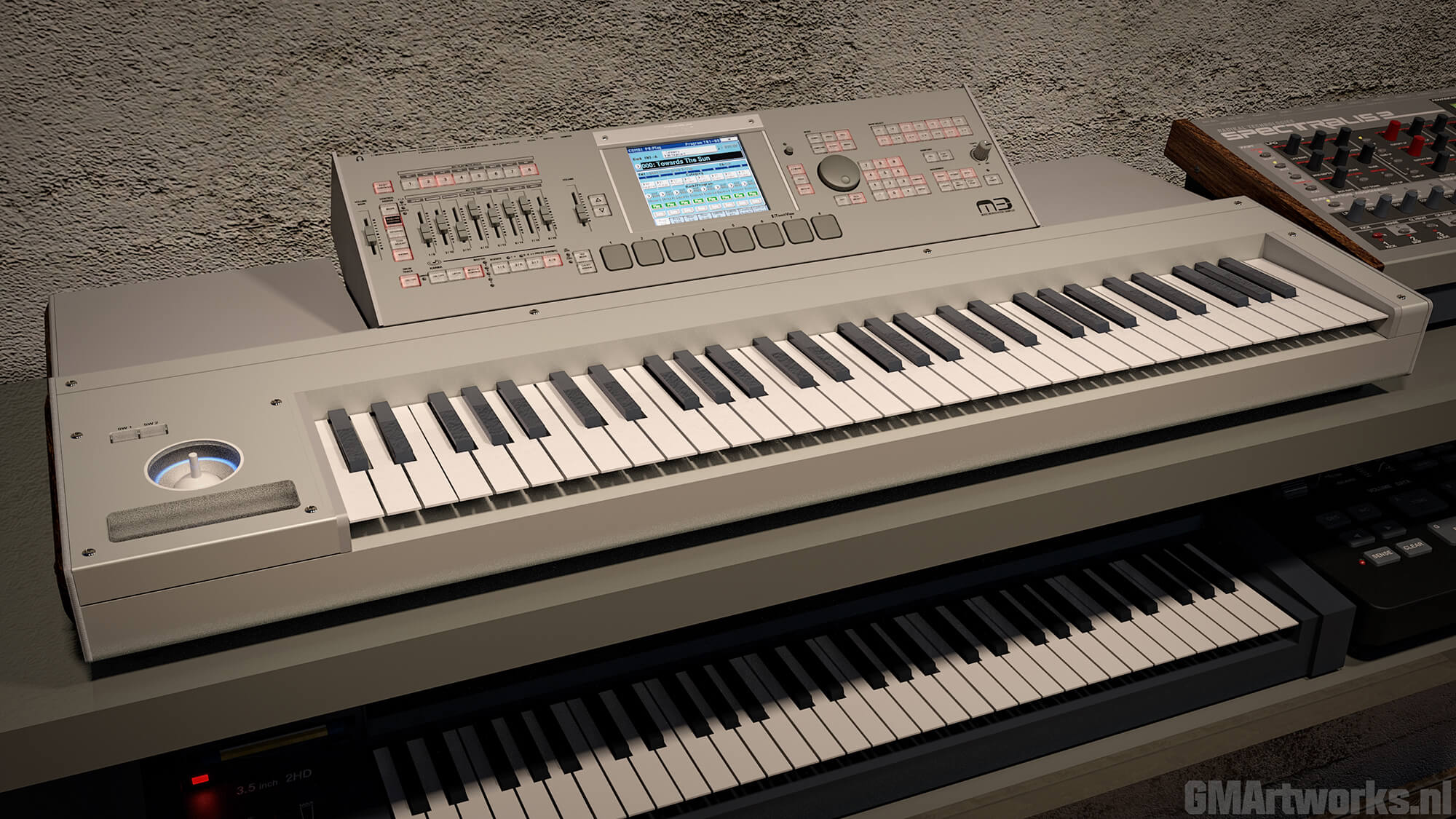 Korg M3-61 Keybaord 3D Render | RenderHub Gallery