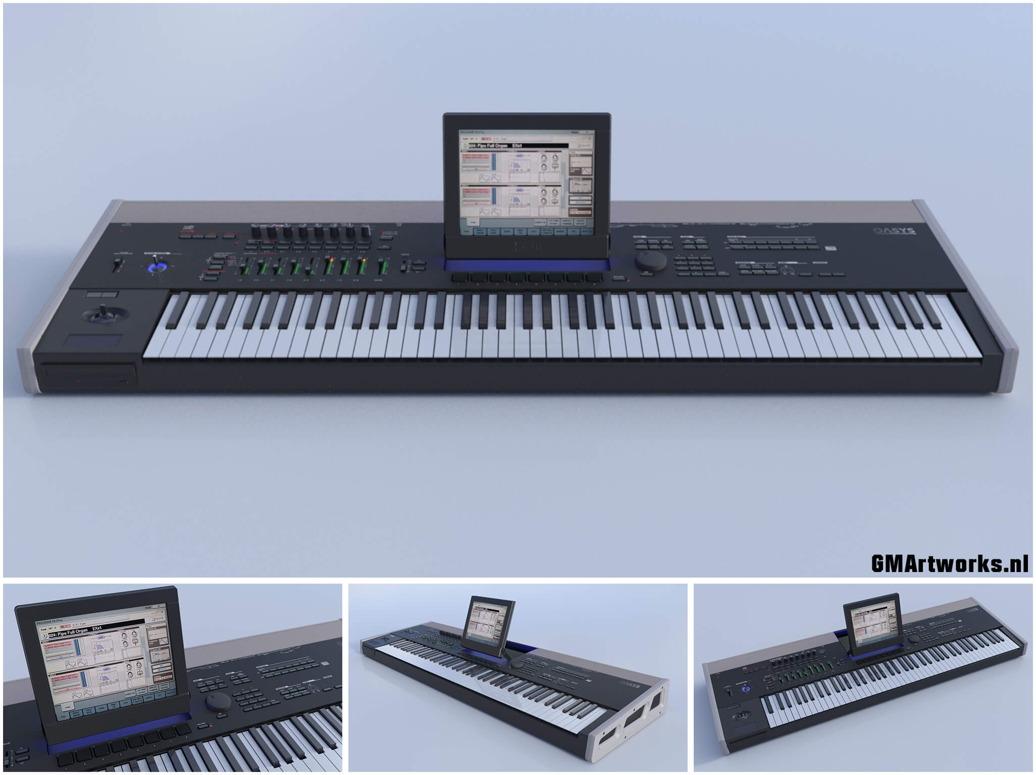 KORG OASYS Synthesizer 3D Render, Digital Art by GMArtworks