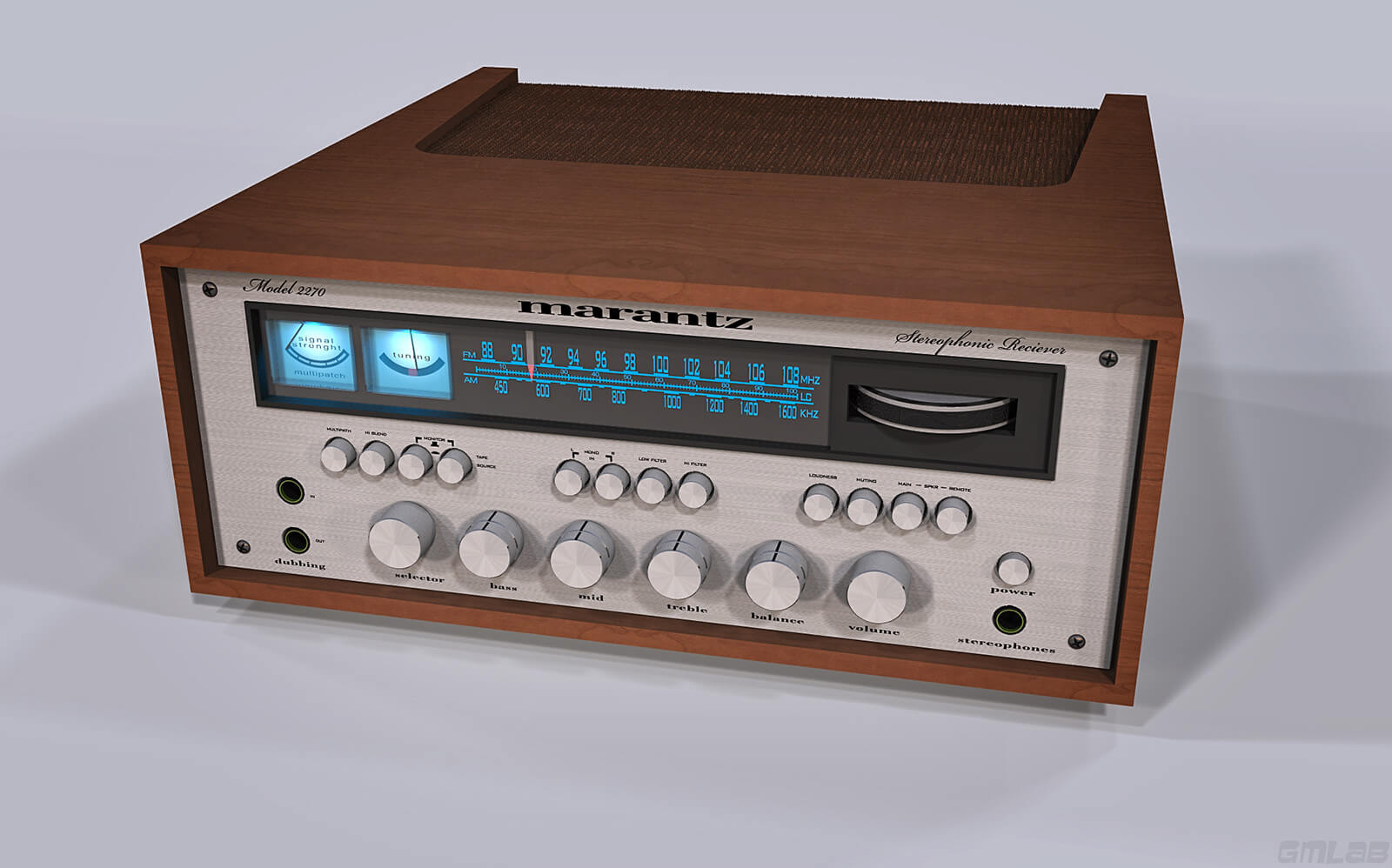 Marantz Receiver model 2270 3D Render, Digital Art by GMArtworks