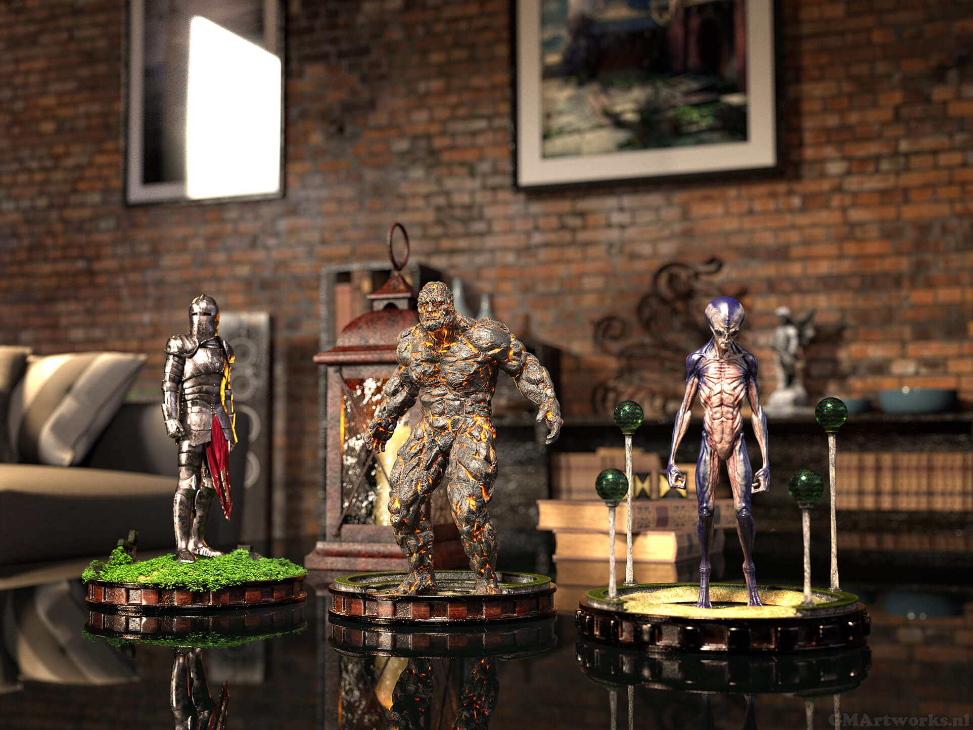 Miniature War Game Characters 3D Render by GMArtworks