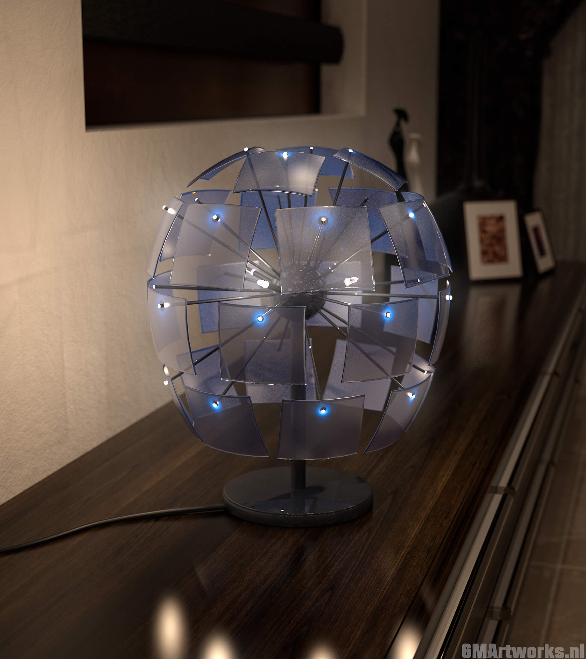 Modern Table Lamp 3D Render, Digital Art by GMArtworks