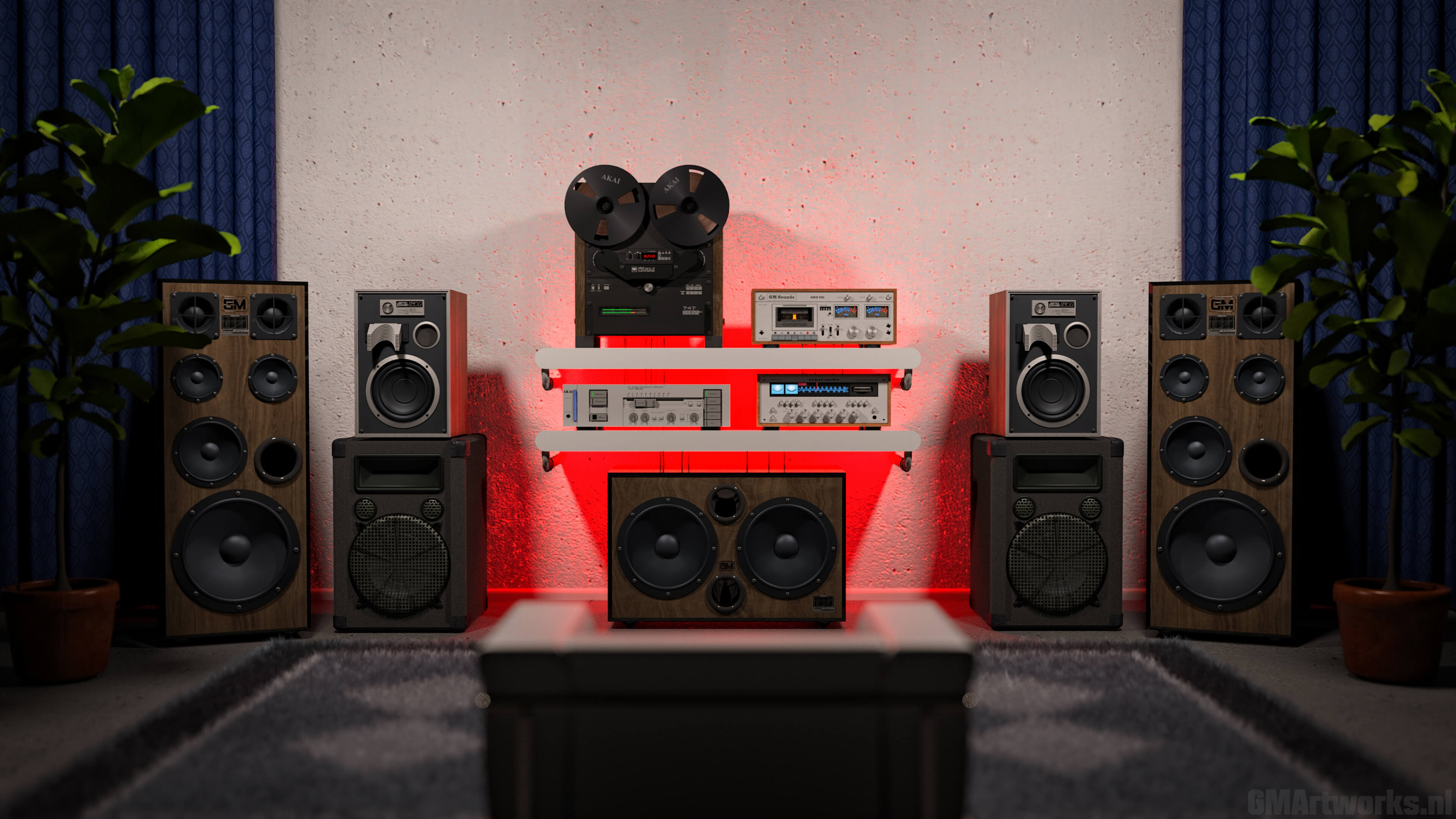 Music Room 3d Render Digital Art By Gmartworks