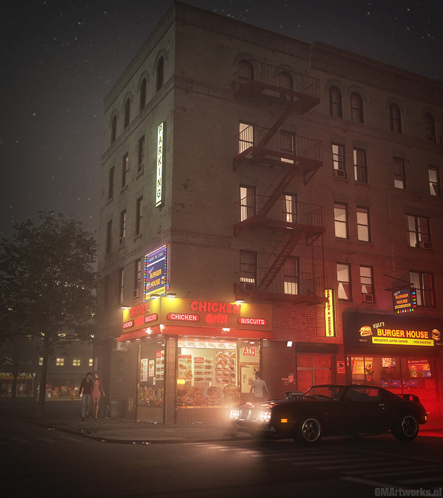 Night Snack 3D Render, Digital Art by GMArtworks