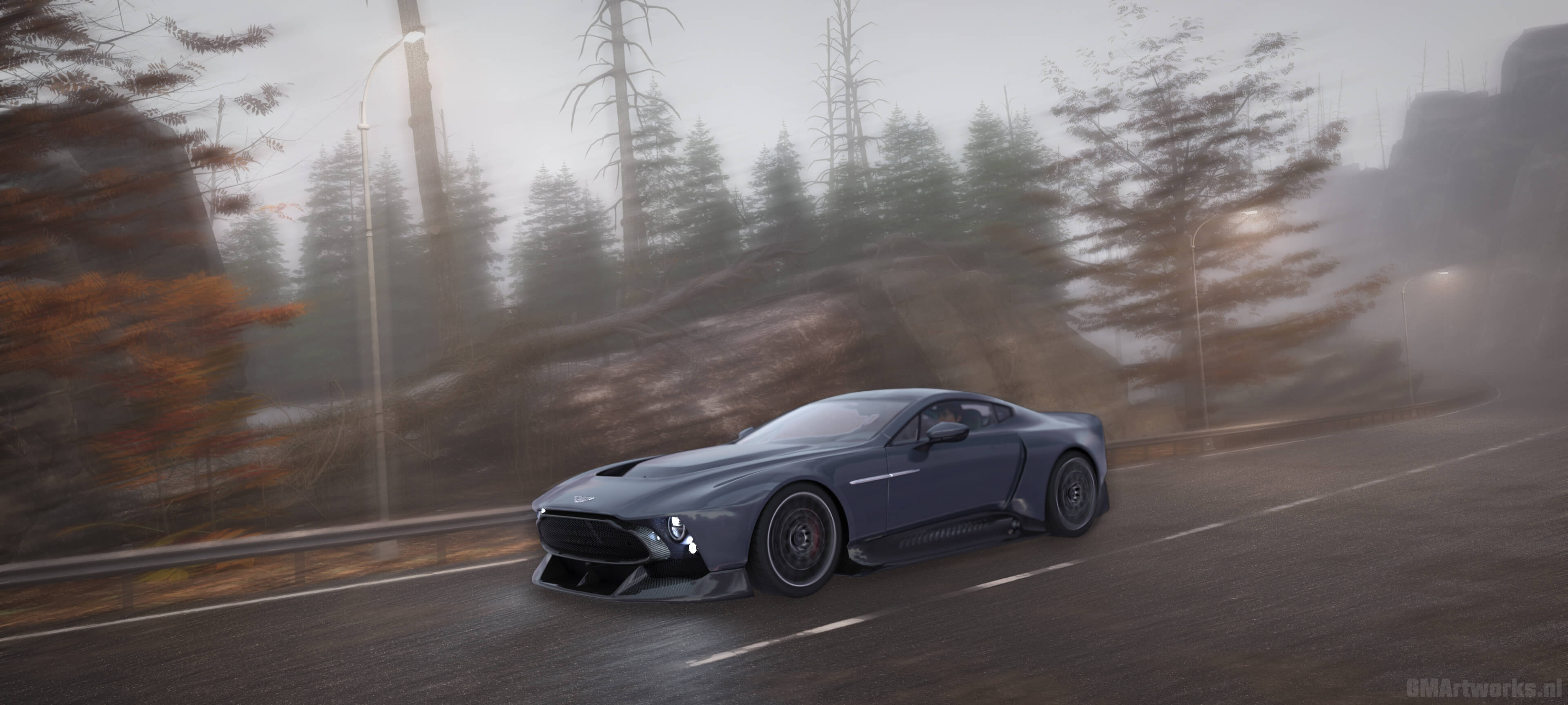 On the Road with the Aston Martin Victor 3D Render by GMArtworks