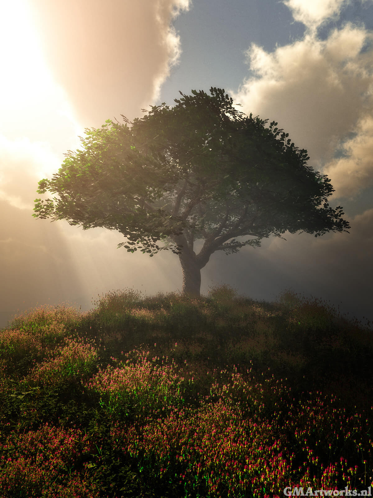 One Wisdom tree 3D Render, Digital Art by GMArtworks