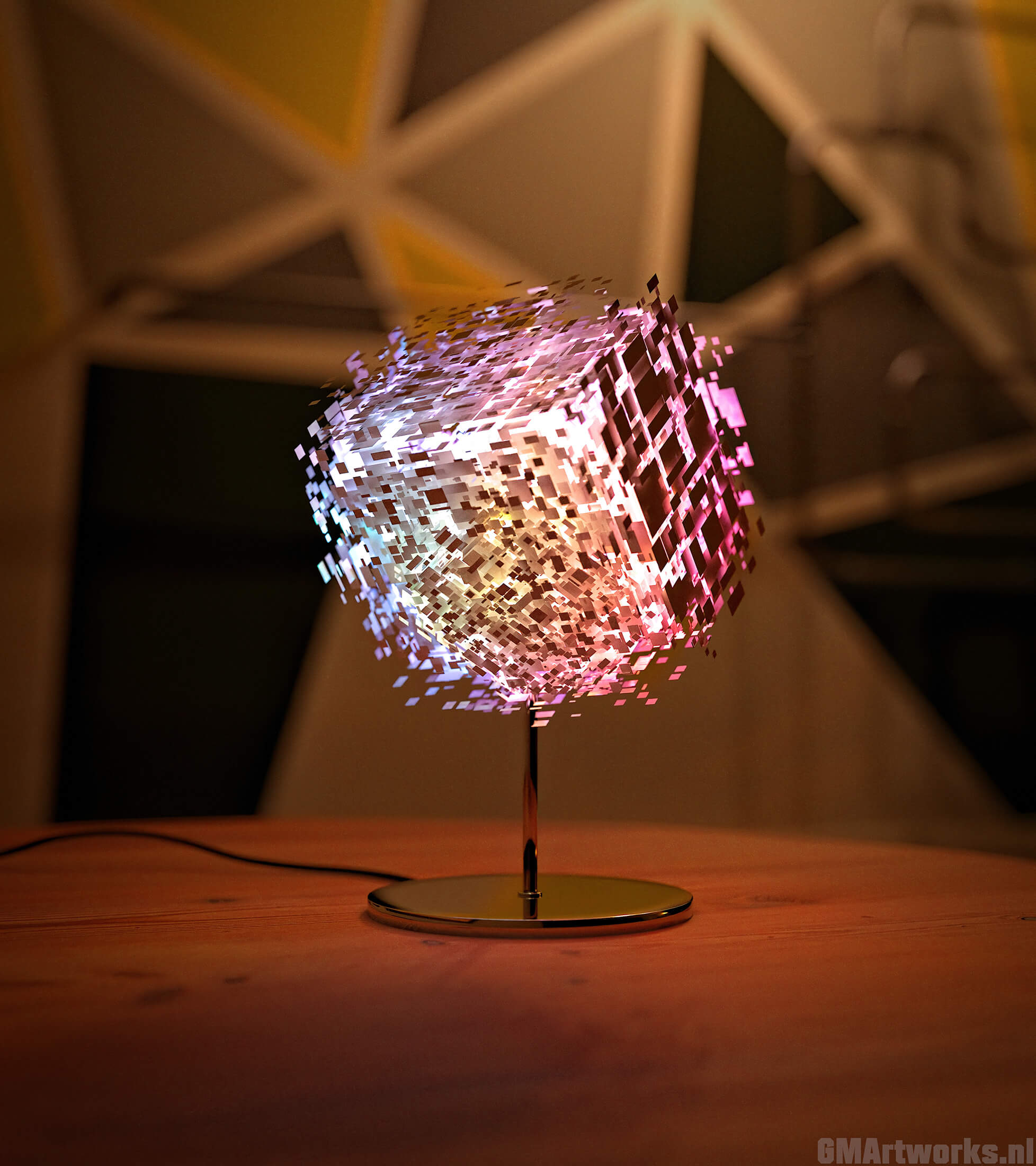 Shattered Lamp Art 3D Render, Digital Art by GMArtworks