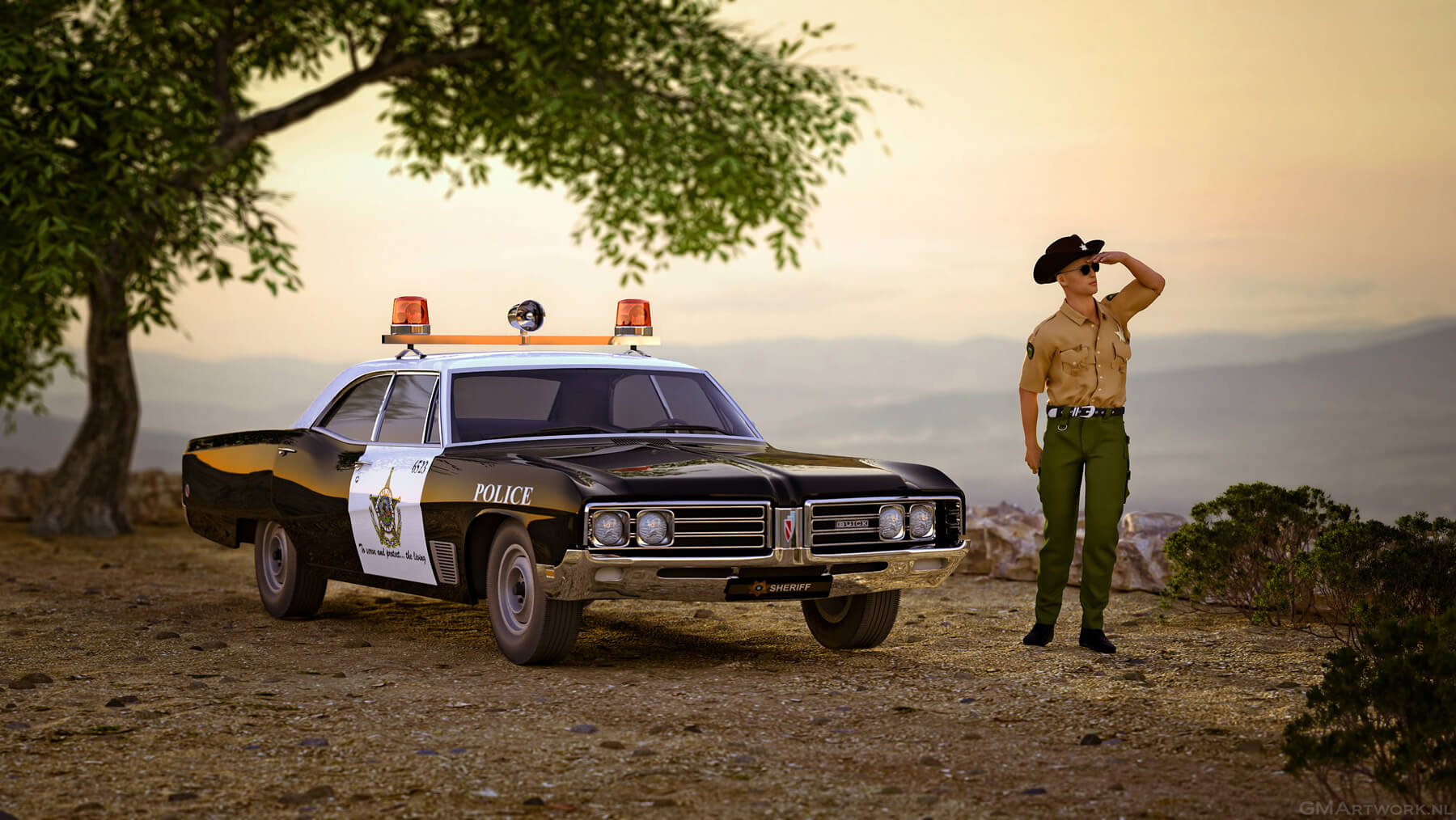 Sheriff Hudson 3D Render, Digital Art by GMArtworks