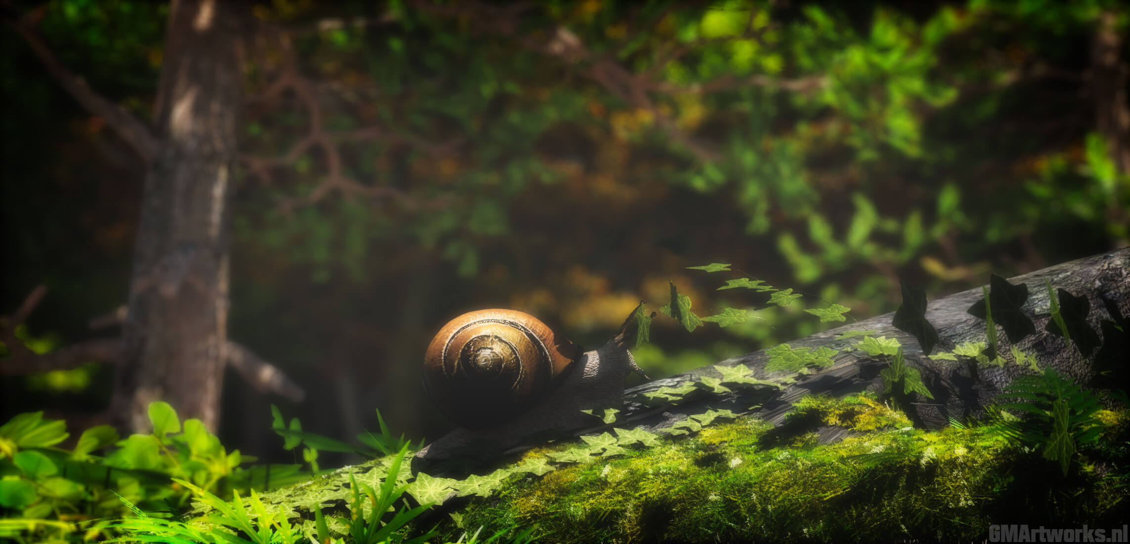 Snail 3D Render, Digital Art by GMArtworks