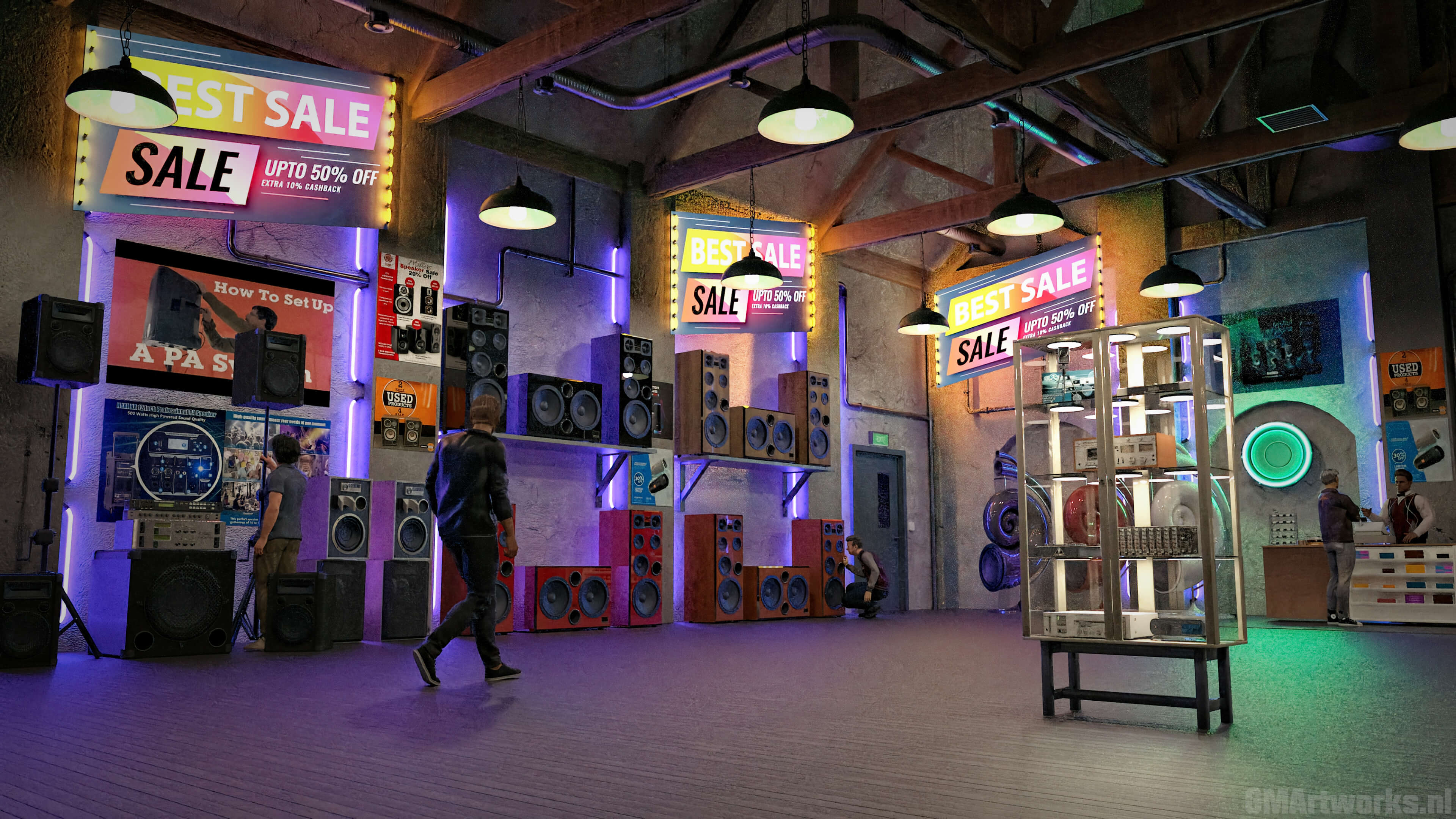 Speaker Shop 3D Render | RenderHub Gallery