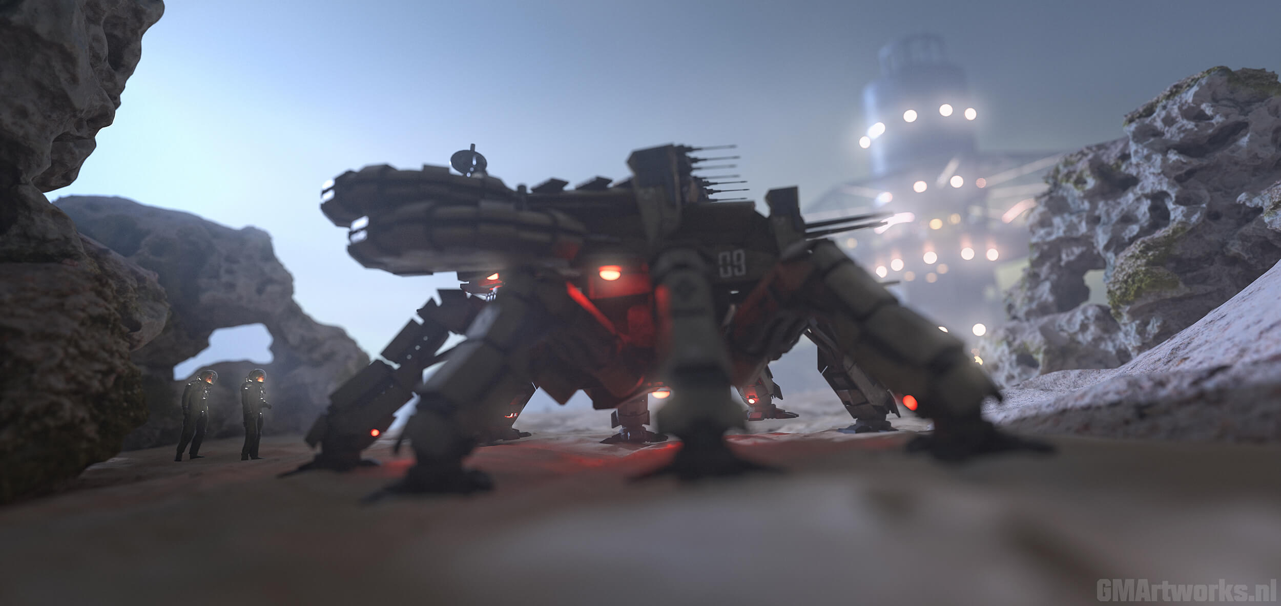 Spider Warrior 3D Render, Digital Art by GMArtworks