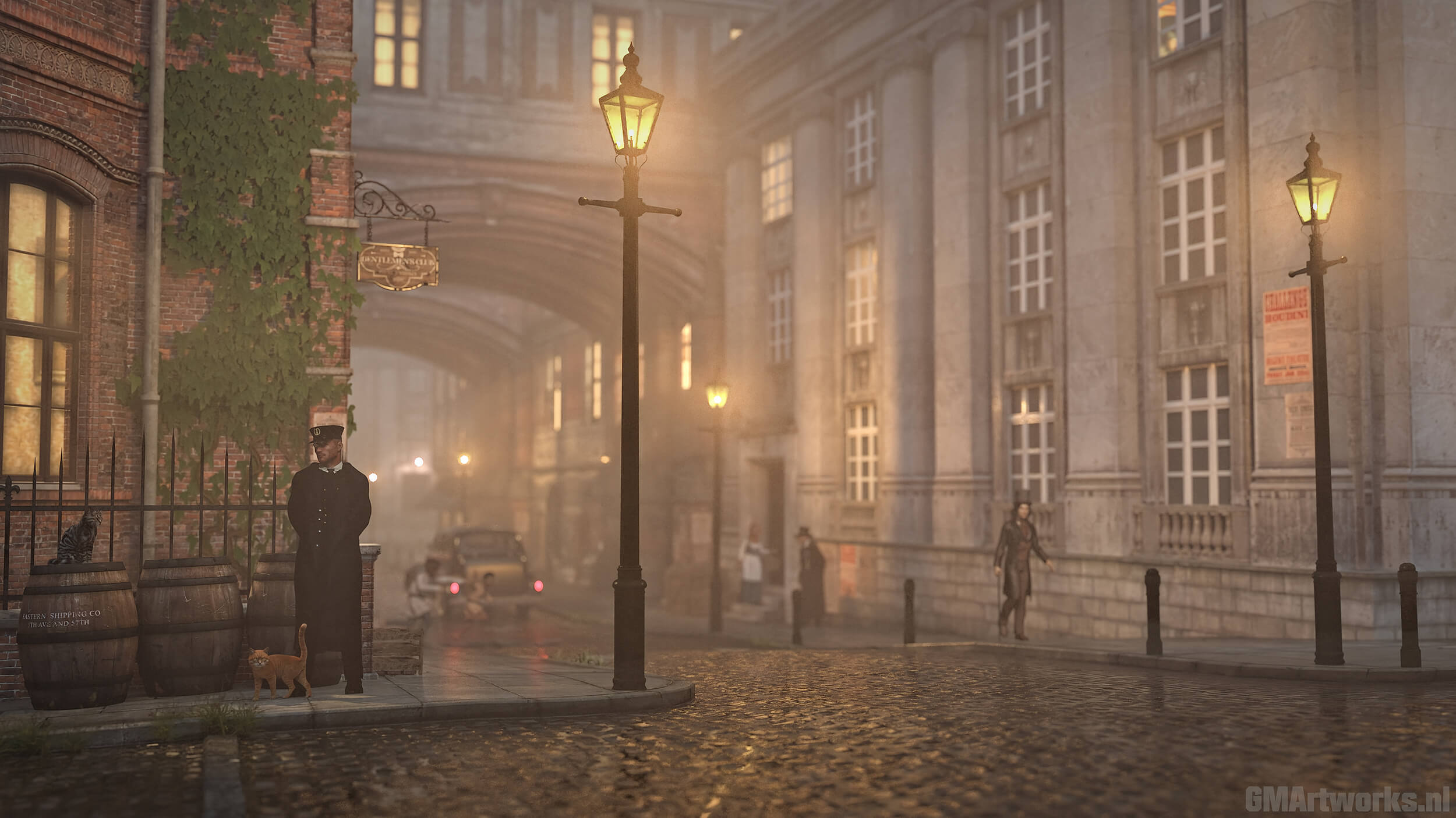 Streets Of London 3D Render, Digital Art by GMArtworks