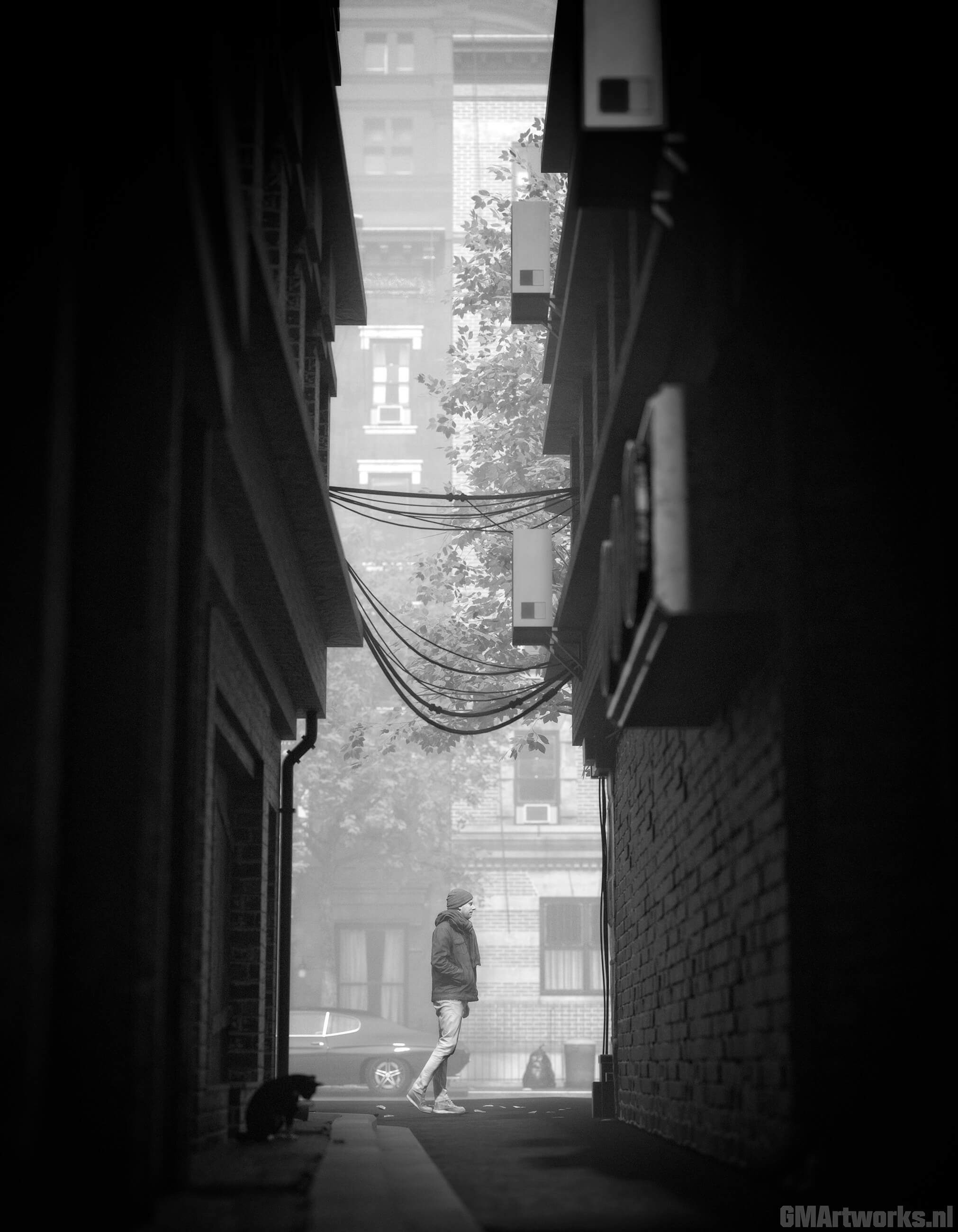 The Alley Gab 3D Render, Digital Art by GMArtworks