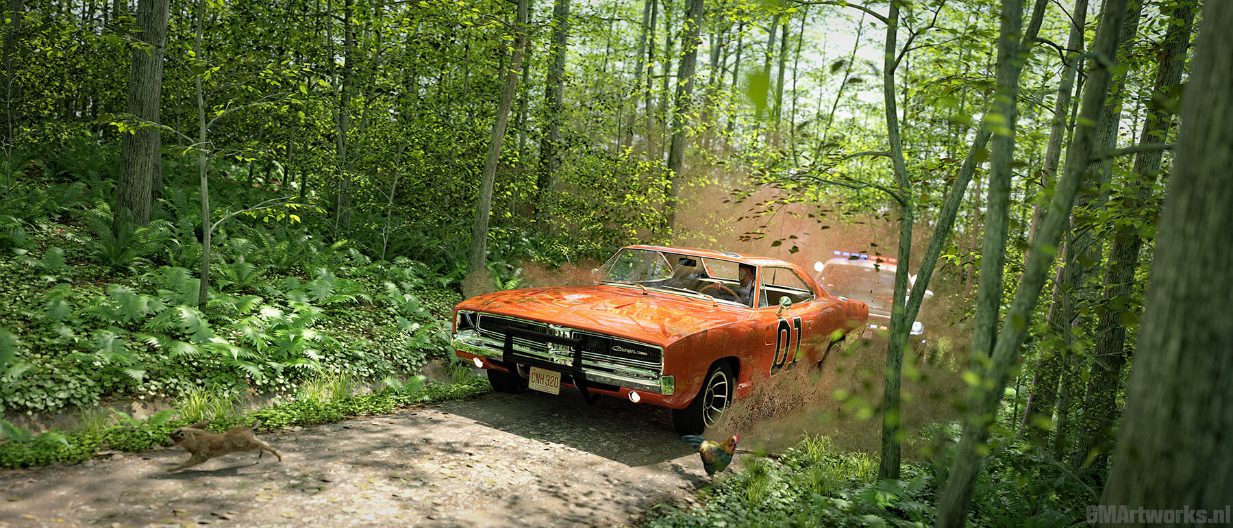 The Chase 3D Render, Digital Art by GMArtworks