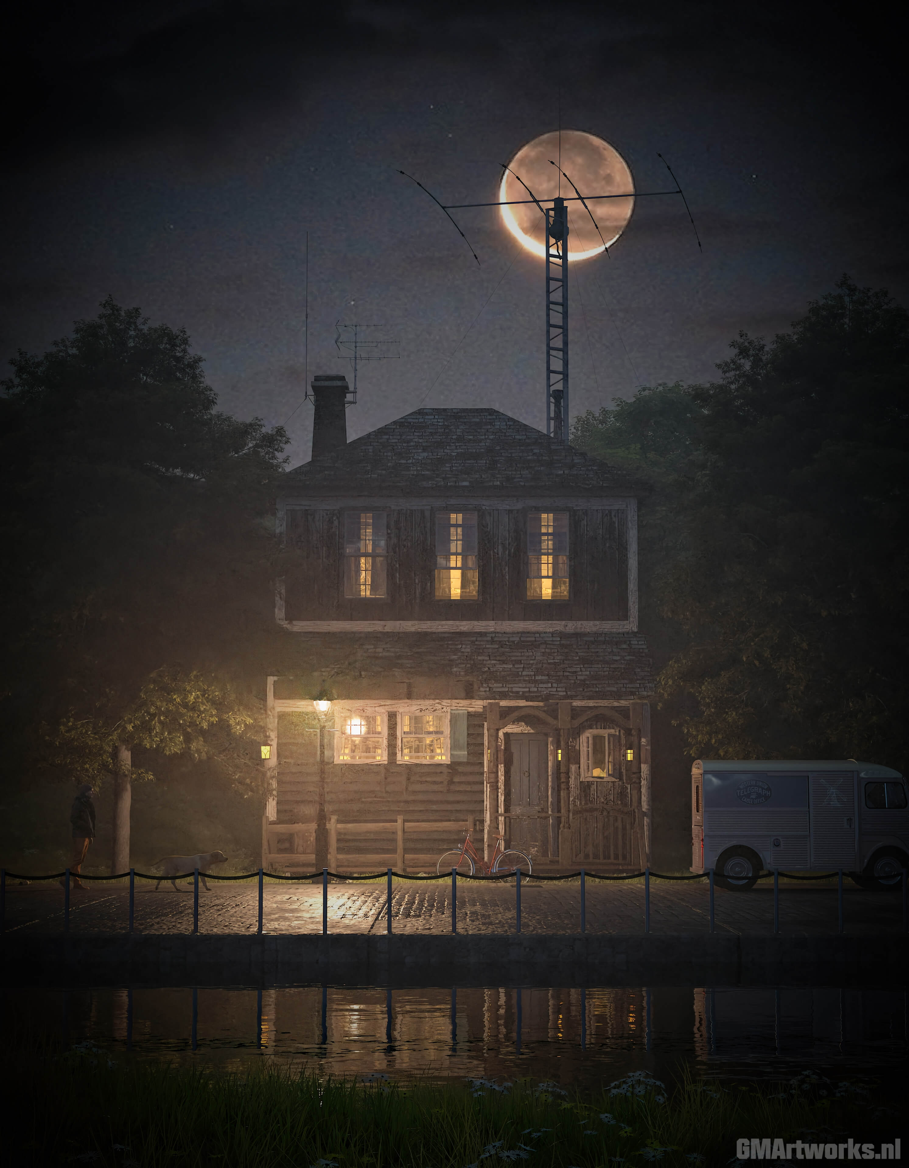 The Old Telegraph Office 3d Render Digital Art By Gmartworks