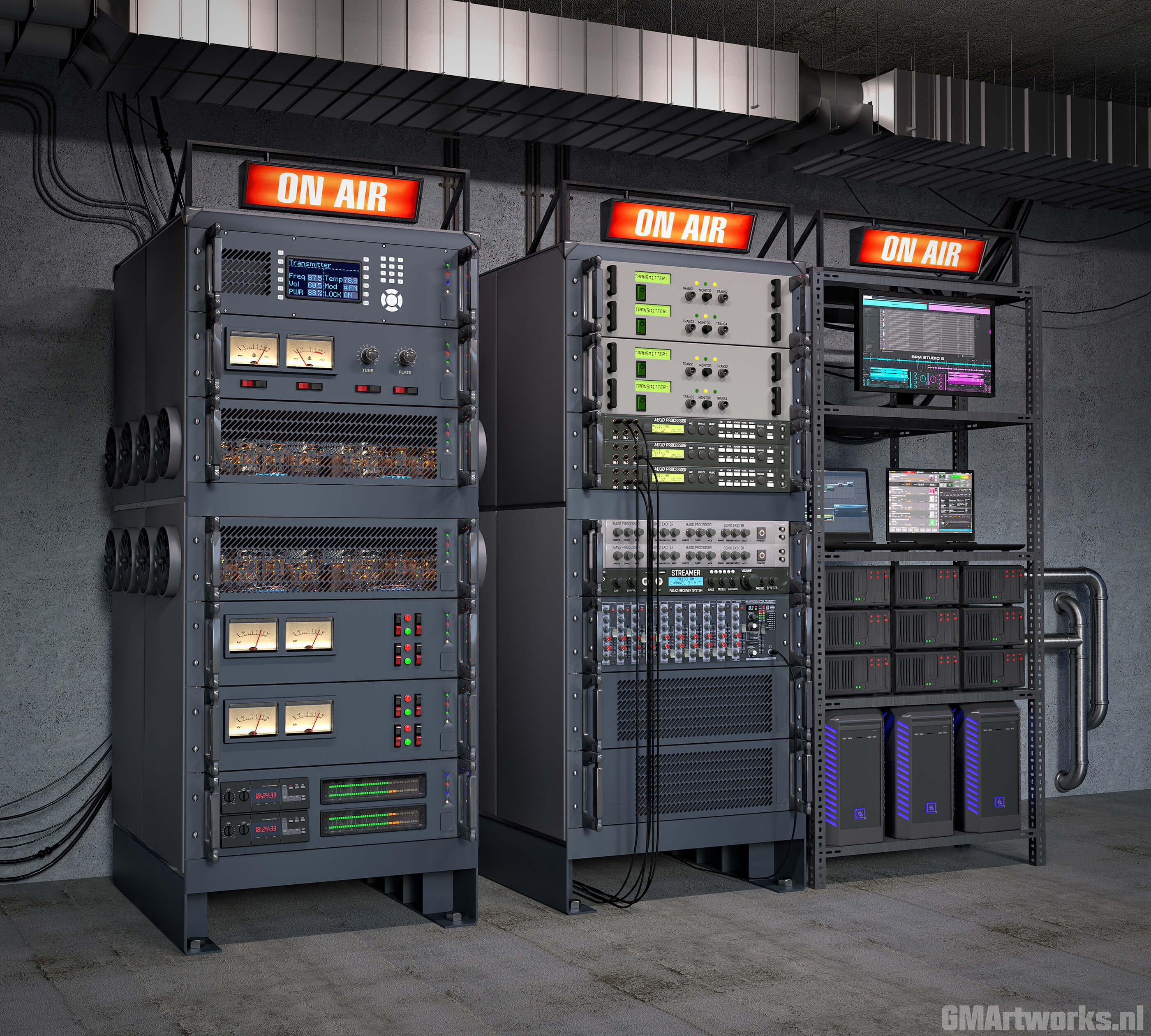 The Radio Station 3D Render, Digital Art by GMArtworks