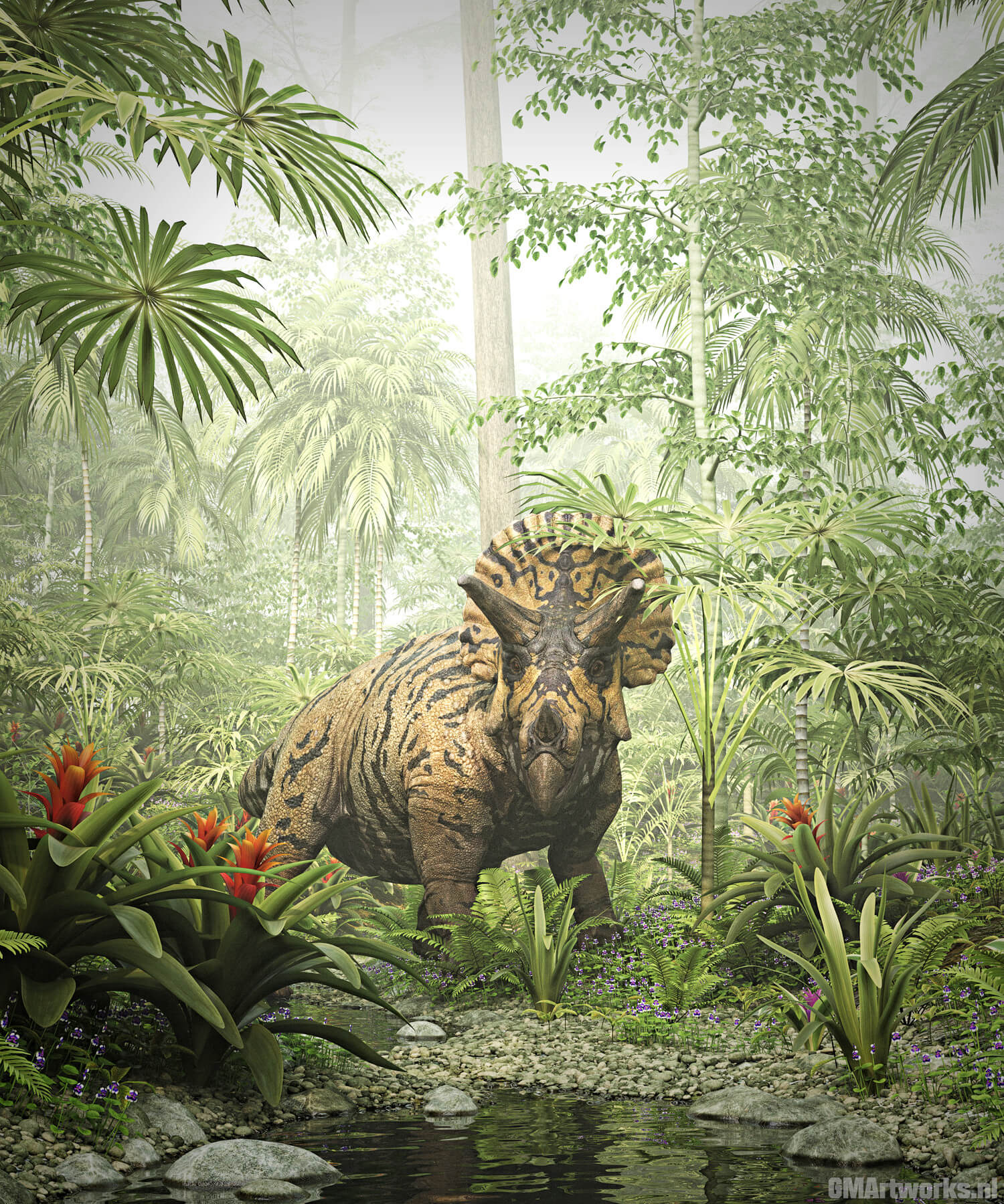 The Triceratops 3D Render, Digital Art by GMArtworks