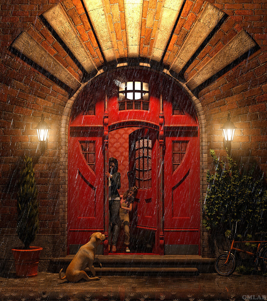 Unexpected guest at the door 3D Render | RenderHub Gallery