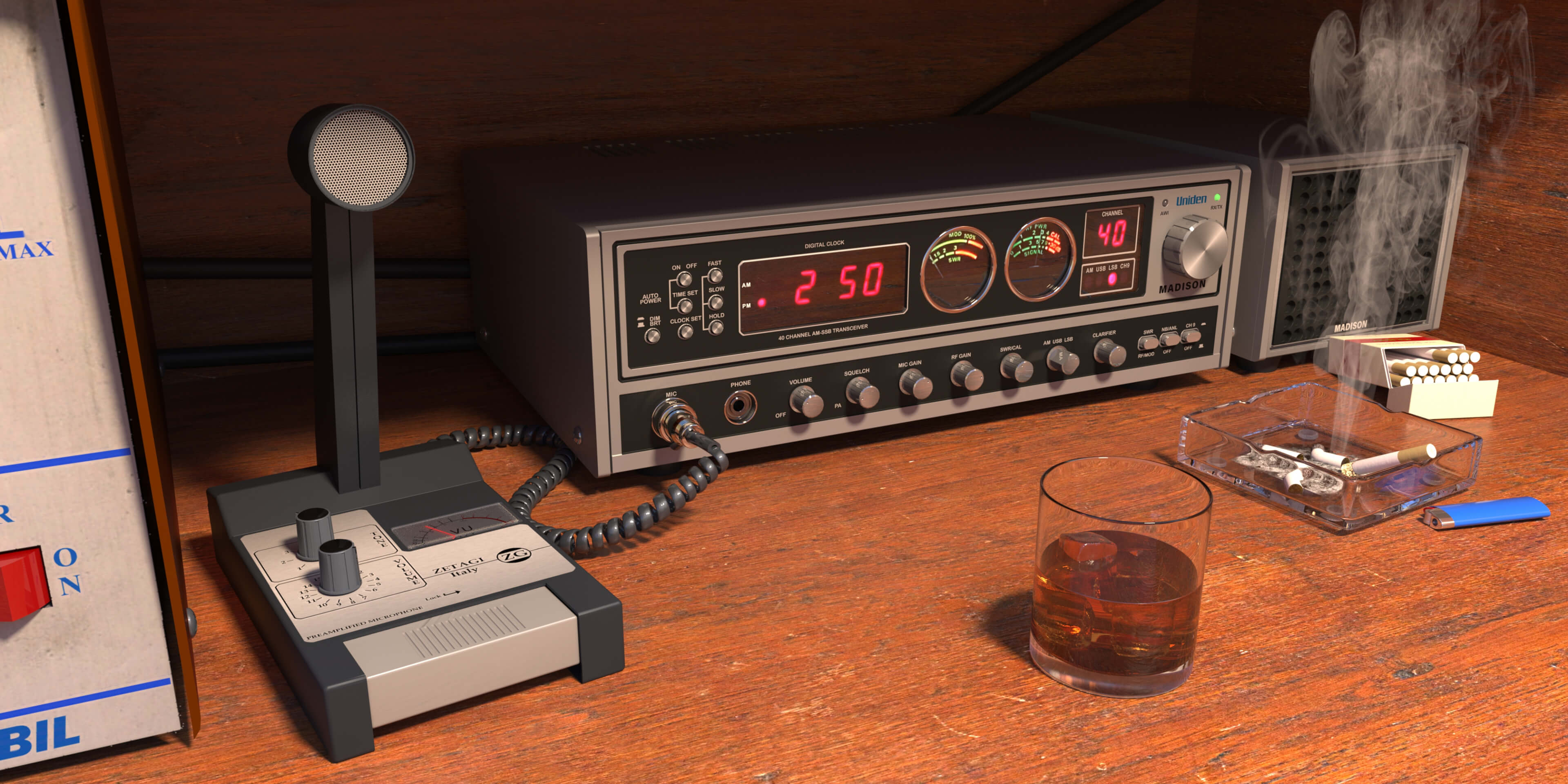 Uniden Madison CB Radio 3D Render, Digital Art by GMArtworks