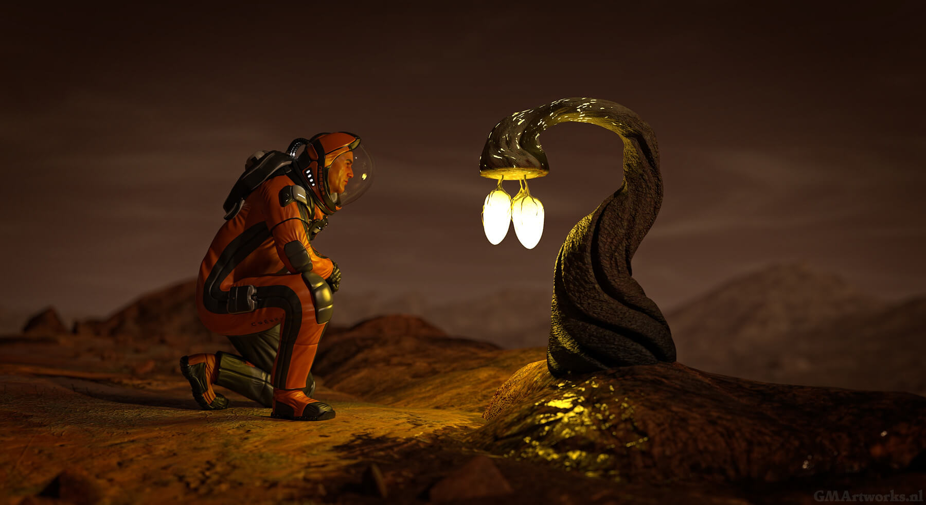 Unknown Planet Life 3D Render, Digital Art by GMArtworks