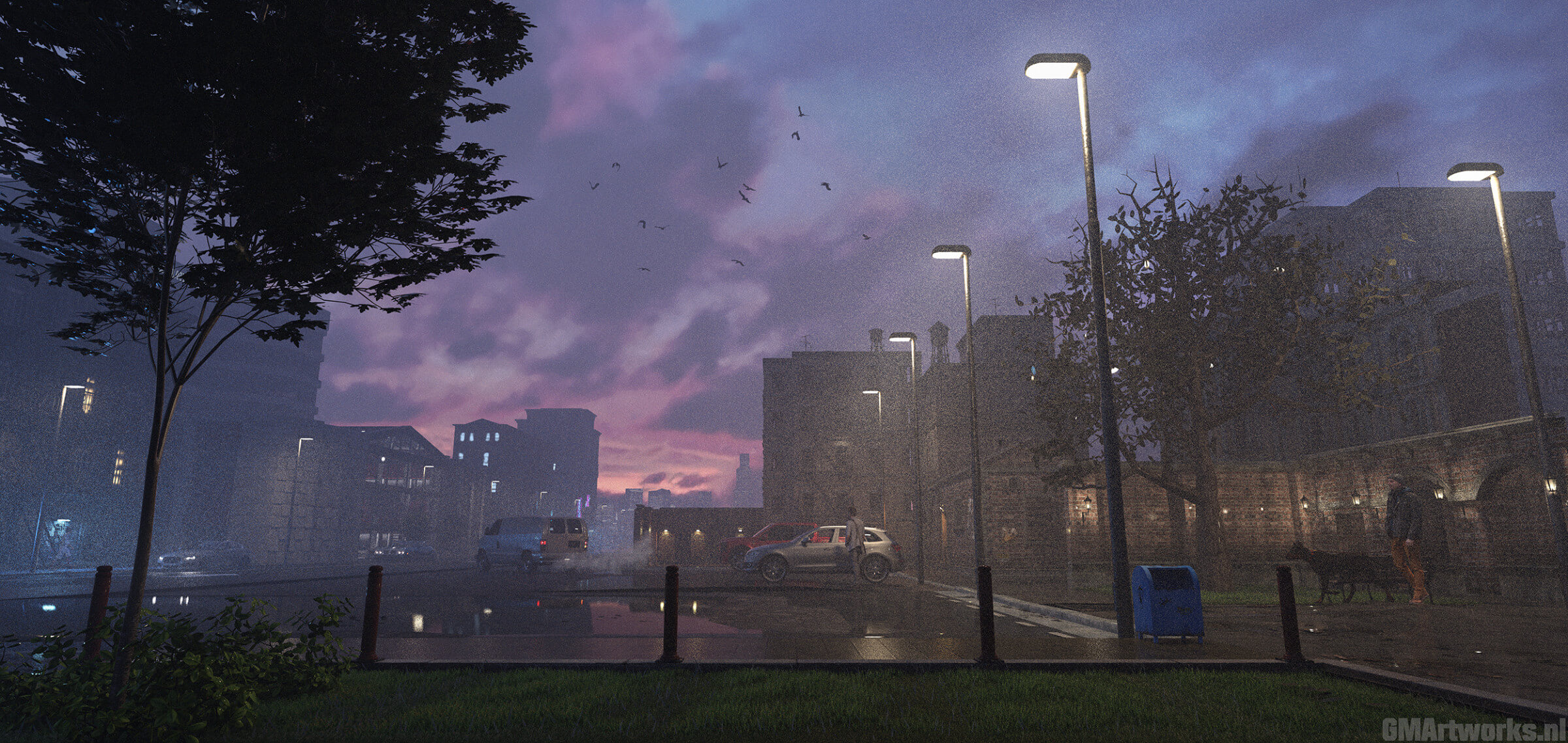 Urban Street 3 3D Render, Digital Art by GMArtworks