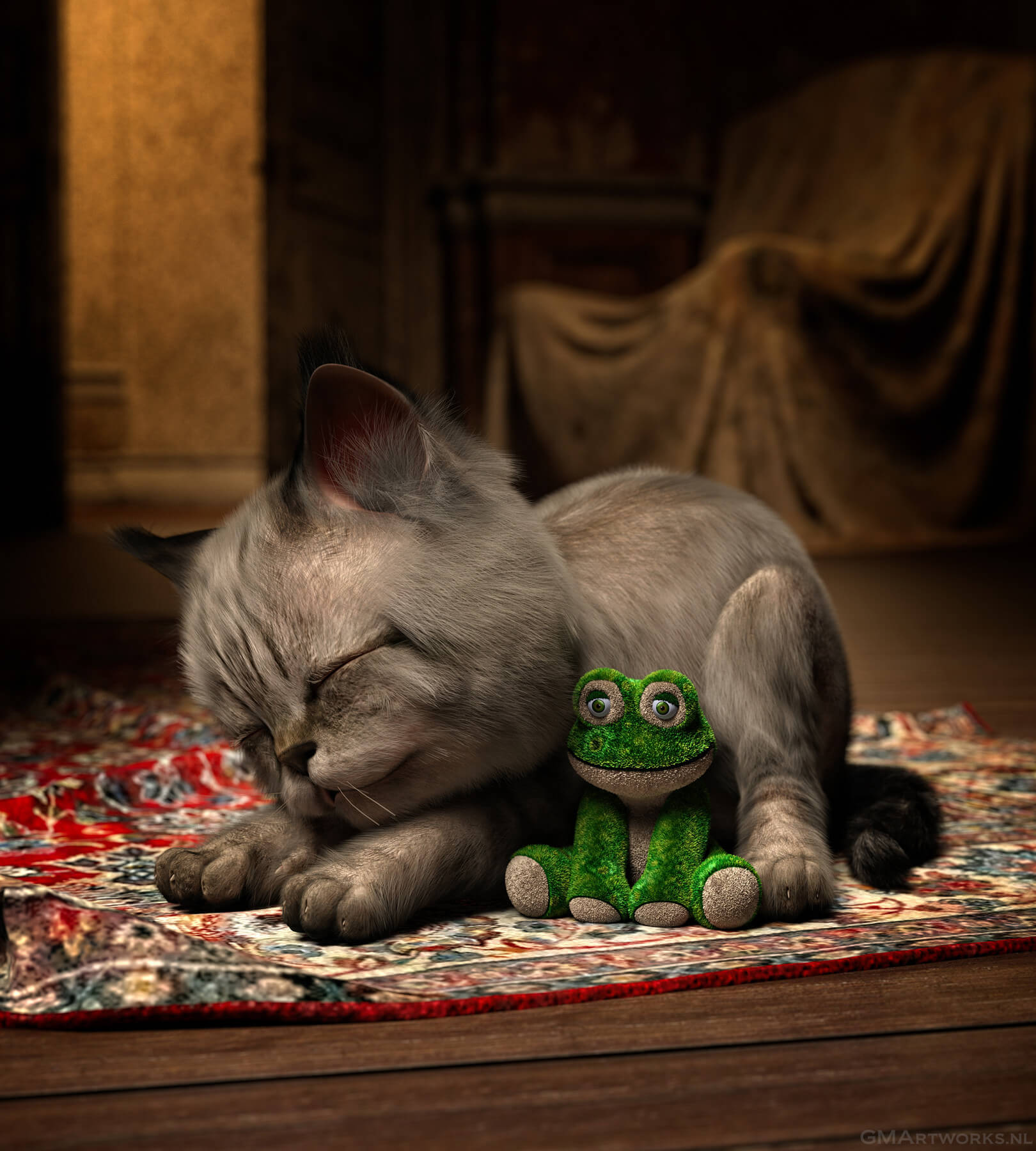 Ziggy the Furr Baby 3D Render, Digital Art by GMArtworks