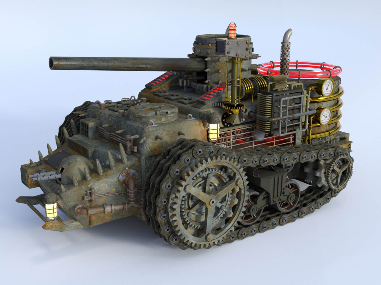 GM T-70 Steampunk Tank 3D Model by GMArtworks