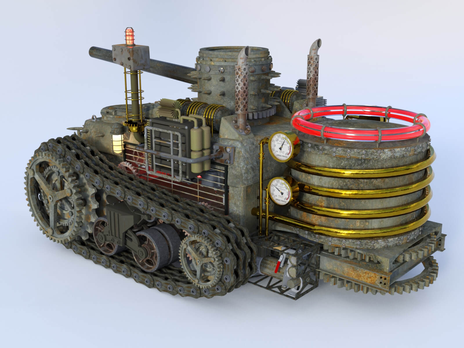 GM T-70 Steampunk Tank 3D Model by GMArtworks