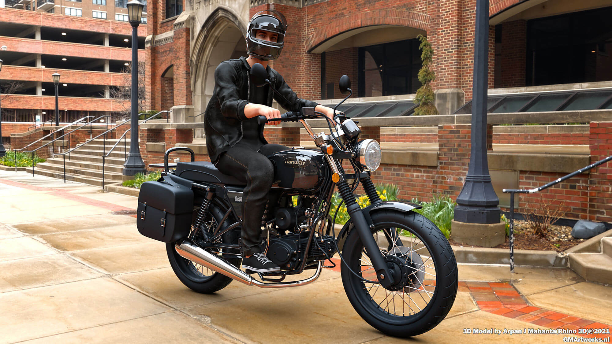 Hanway RAW50 Caferacer 50Cc (2018) - 3D Model by GMArtworks