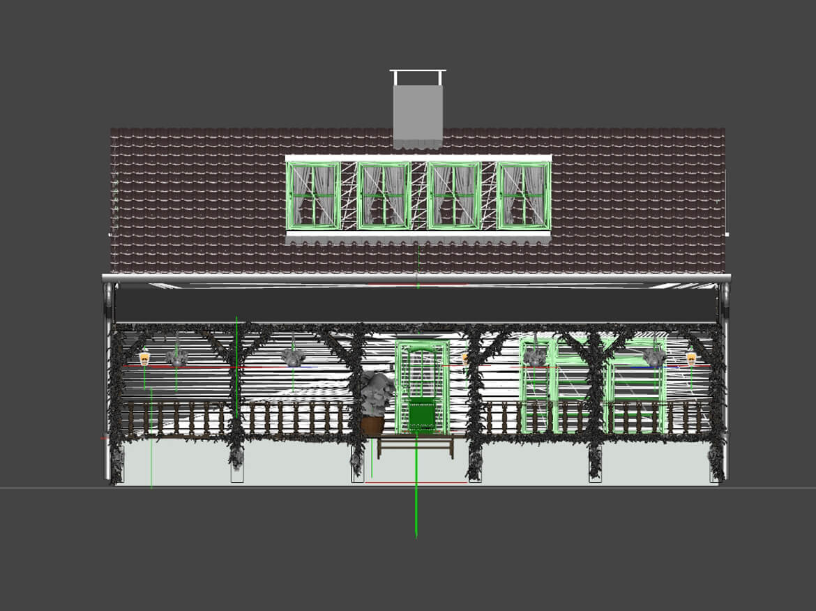 House With Front Porch - 3D Model by GMArtworks