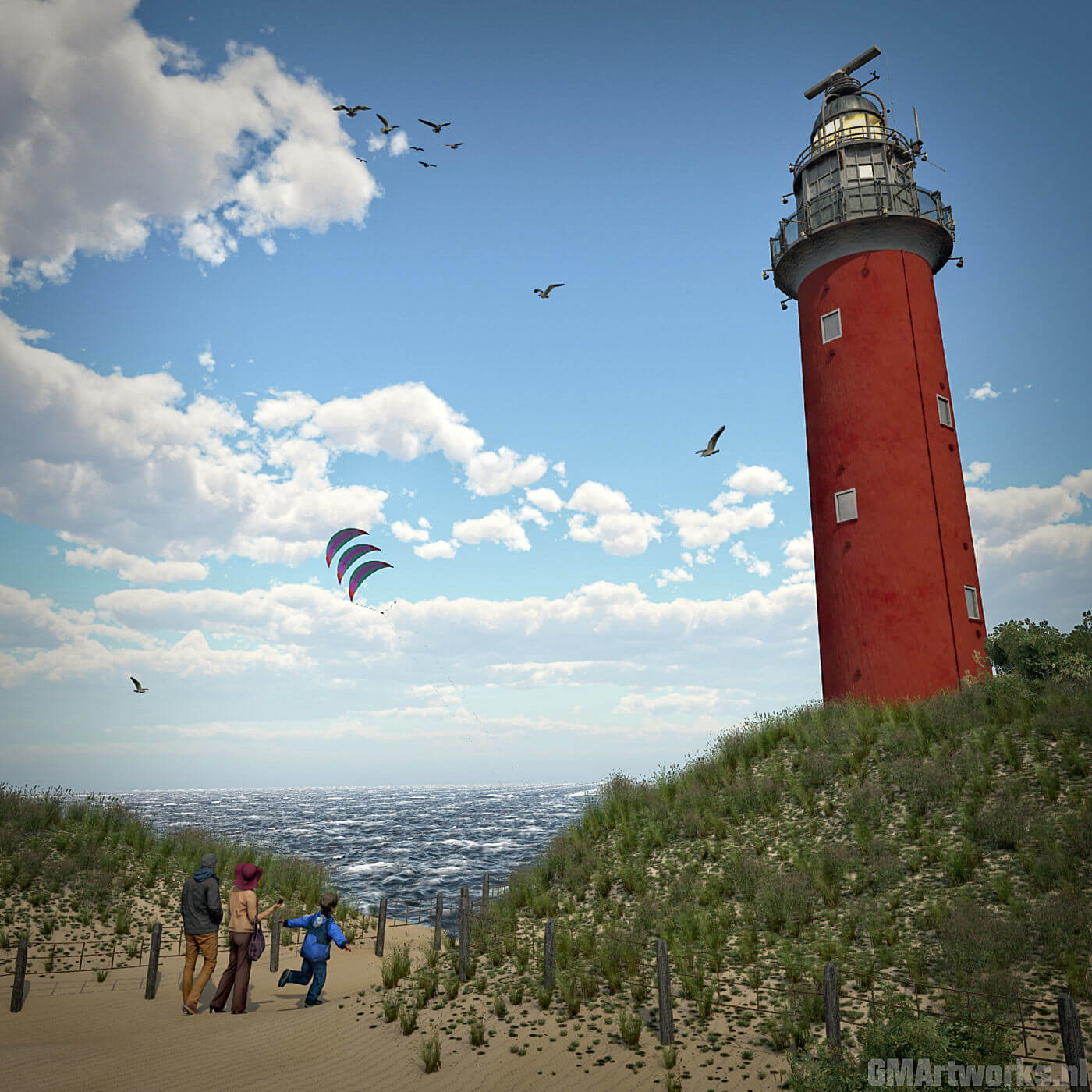 Light House The Koog (Texel, The Netherlands) (3Ddaz Model) - 3D Model ...