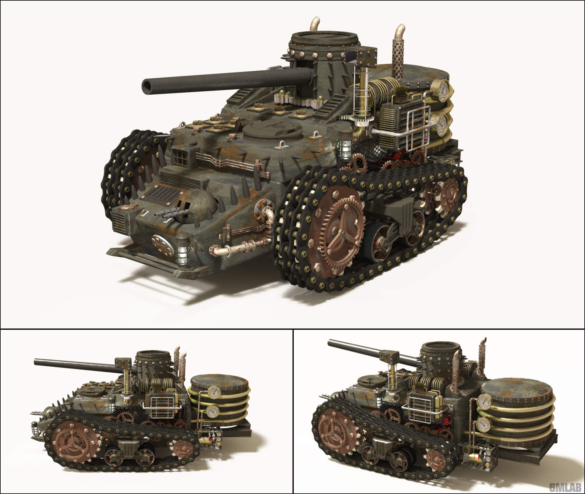 Steampunk Tank (Vue-Vob) 3D Model by GMArtworks