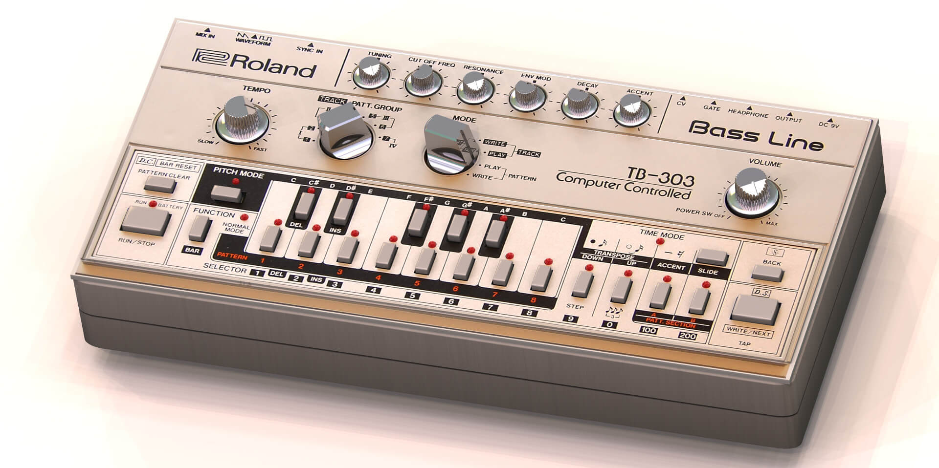 The Roland TB-303 Bass Line (Bryce 7 Model) 3D Model by GMArtworks