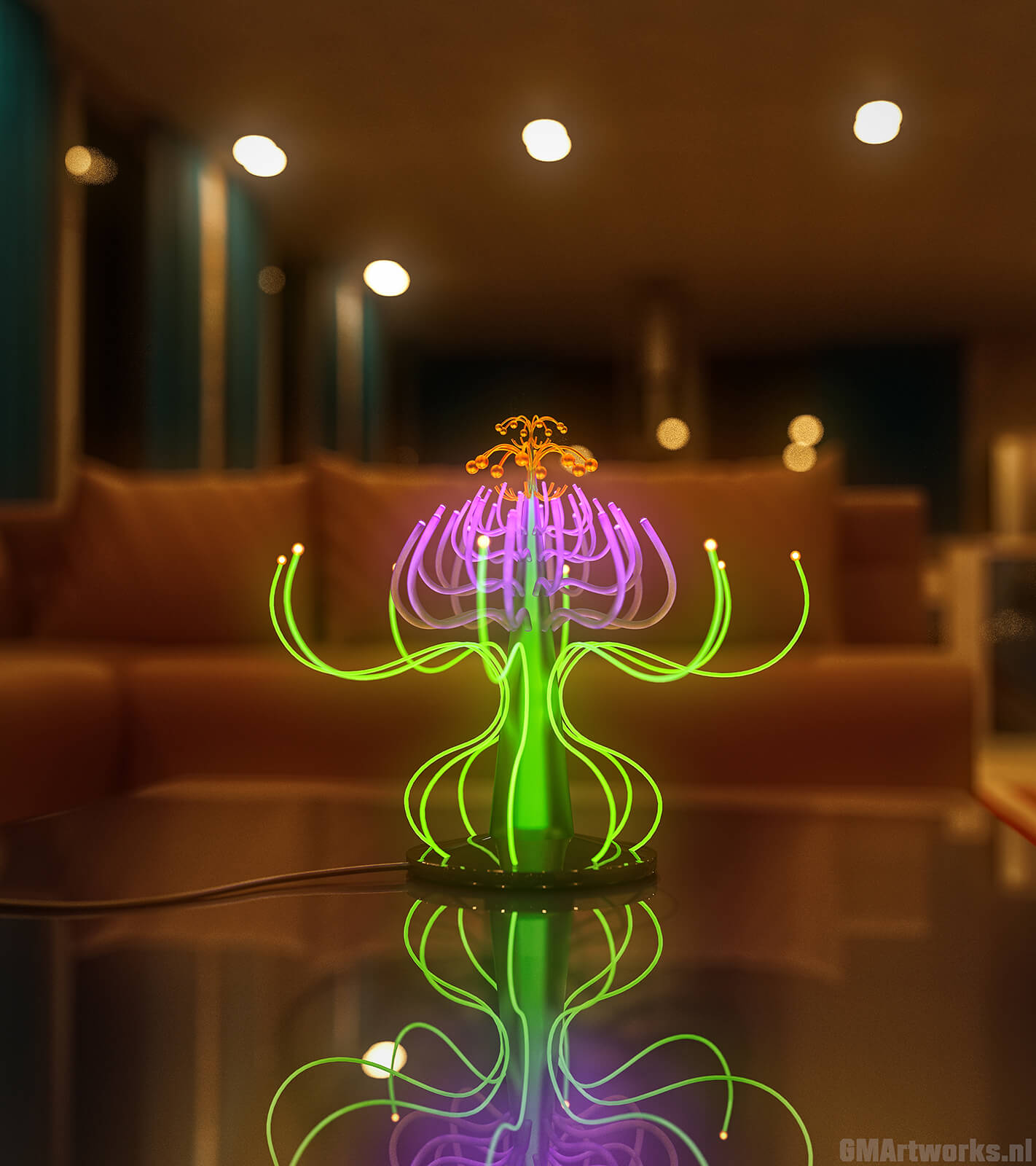 Tube Flower Lamp - 3D Model by GMArtworks