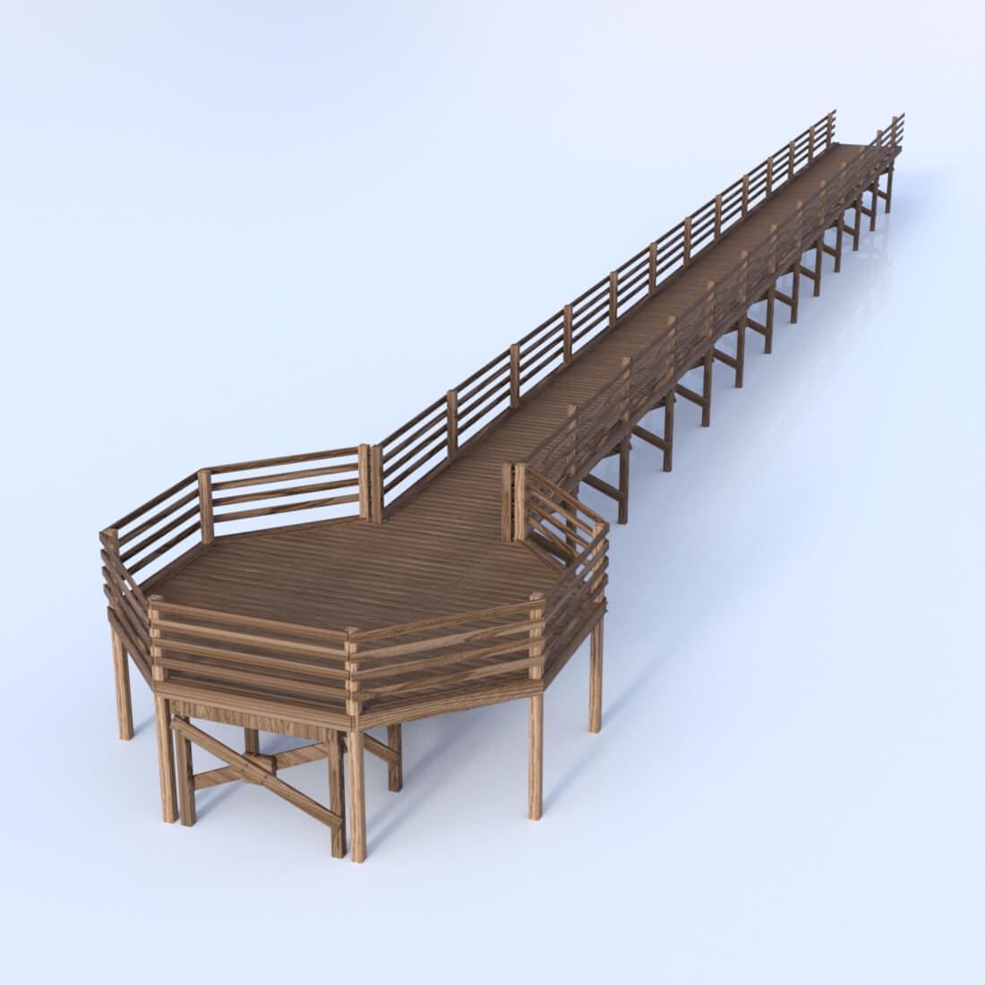 Wooden Seaside Pier - 3D Model by GMArtworks