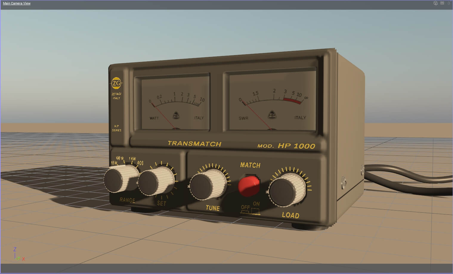 Zetagi Hp-1000 Swr-Power Meter (Vue-Vob) 3D Model by GMArtworks