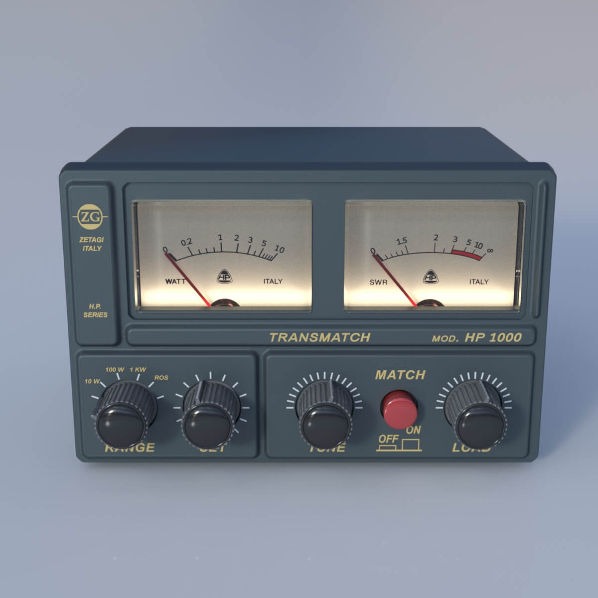 Zetagi Hp-1000 Swr-Power Meter 3D Model by GMArtworks