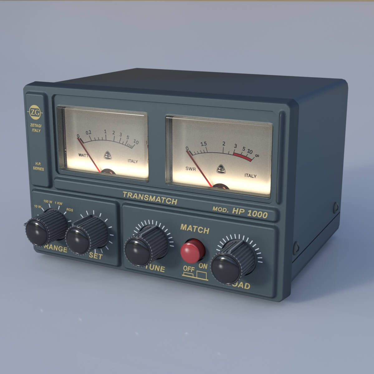 Zetagi Hp-1000 Swr-Power Meter 3D Model by GMArtworks