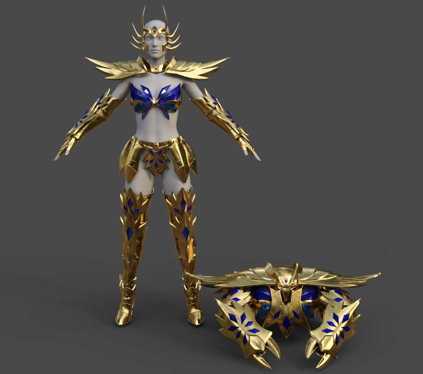 Saint Seiya Gold Cloth Cancer for G8F - Daz Content by godless