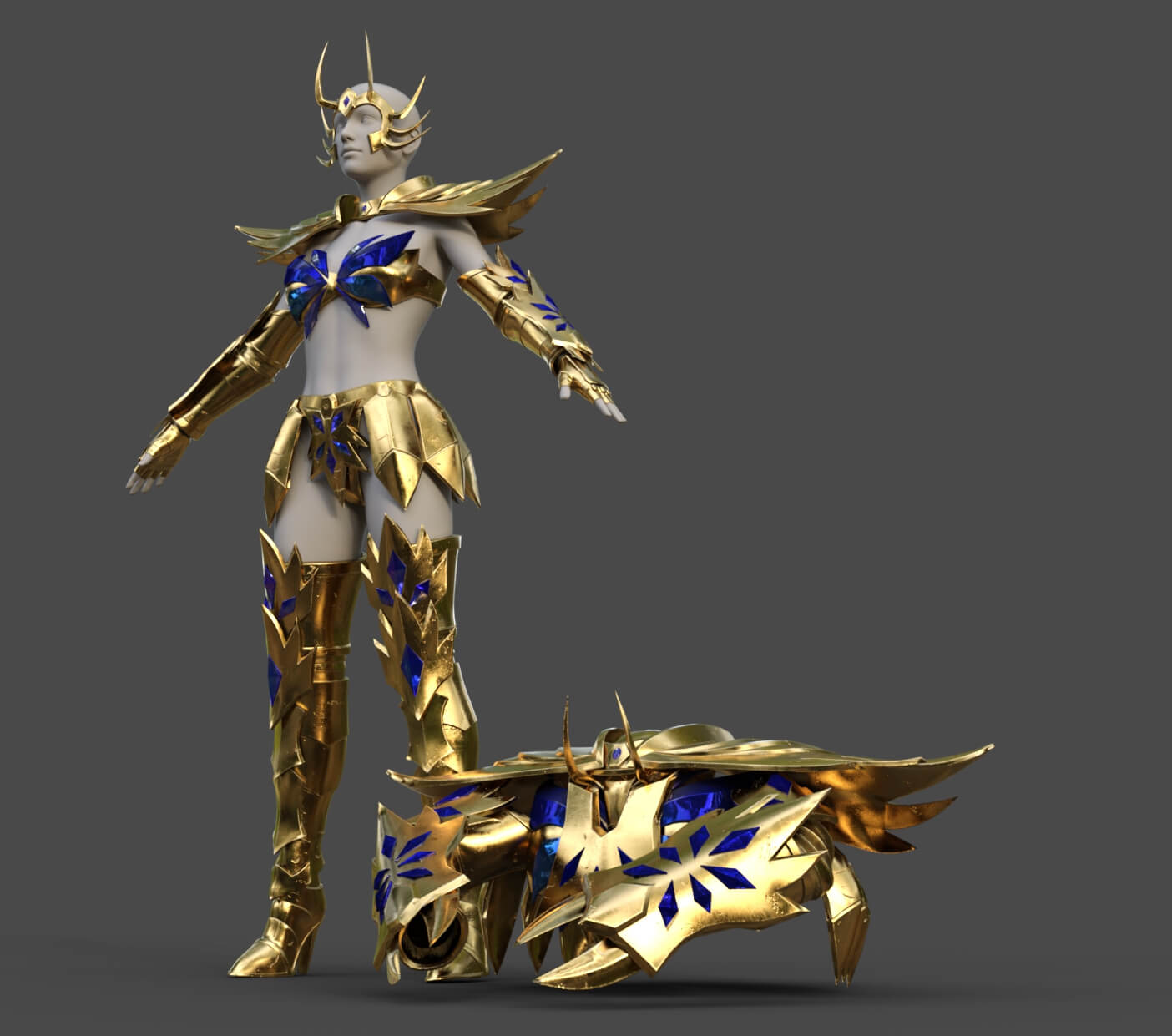 Saint Seiya Gold Cloth Cancer for G8F - Daz Content by godless
