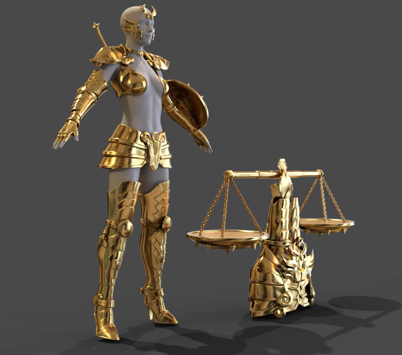 Saint Seiya Gold Cloth Libra for G8F - Daz Content by godless